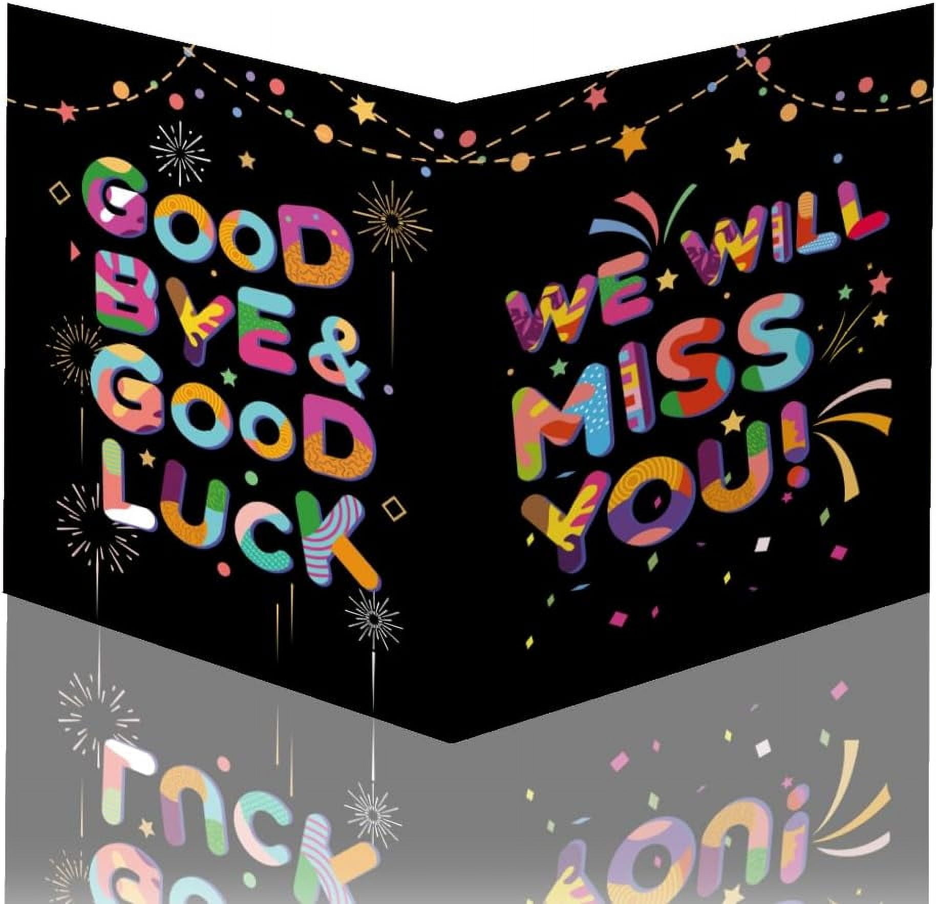 Rectangle Paper Farewell Greeting Card Word Good Bye & Good Luck & We ...