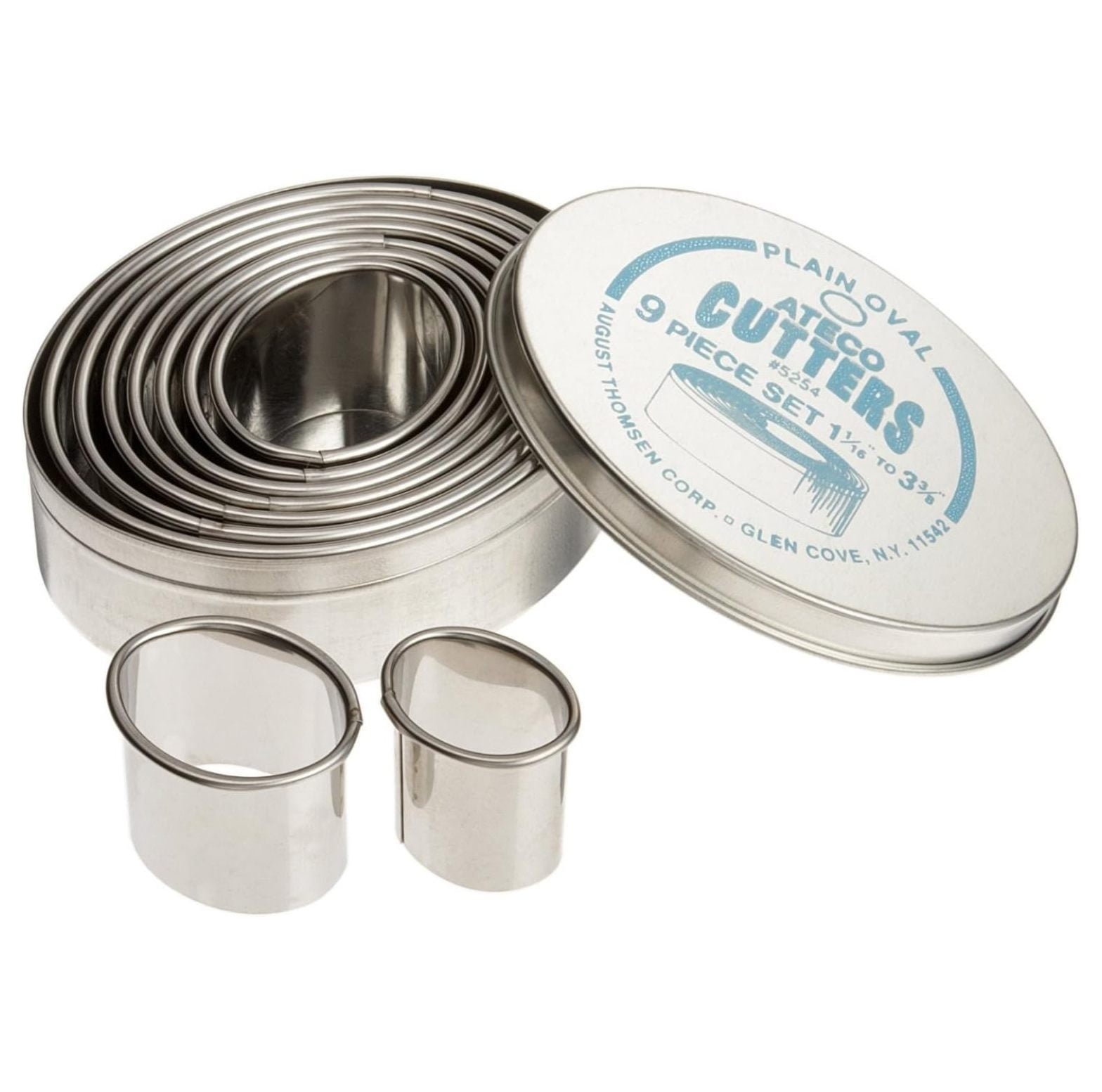 Rectangle Pastry Fluted Round Cutters in Graduated Sizes, Plain Edge ...