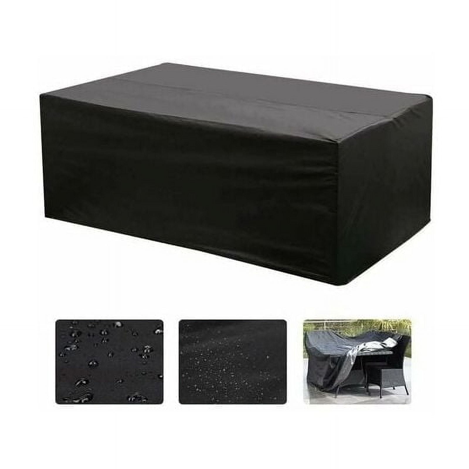 Rectangle Patio Furniture Cover, Heavy-Duty Polyester Fabric Water ...