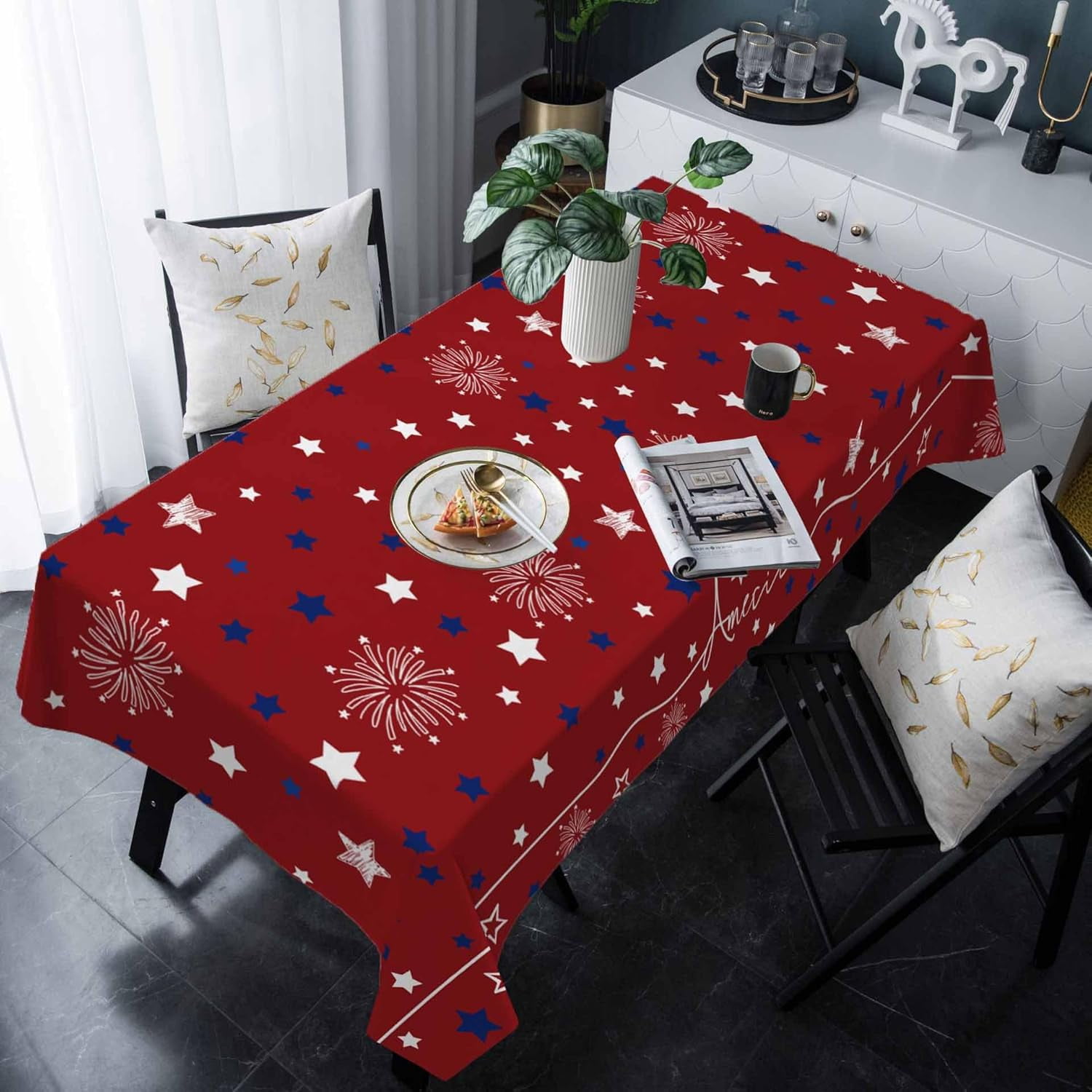 Rectangle Patriotic Memorial Tablecloth 60 x120 Stainproof Tablecloths ...
