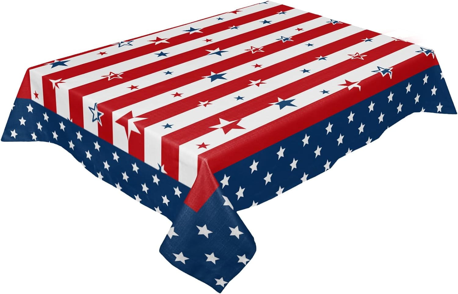 Rectangle Patriotic Tablecloth 60x102inch Happy Independence Day Vinyl ...