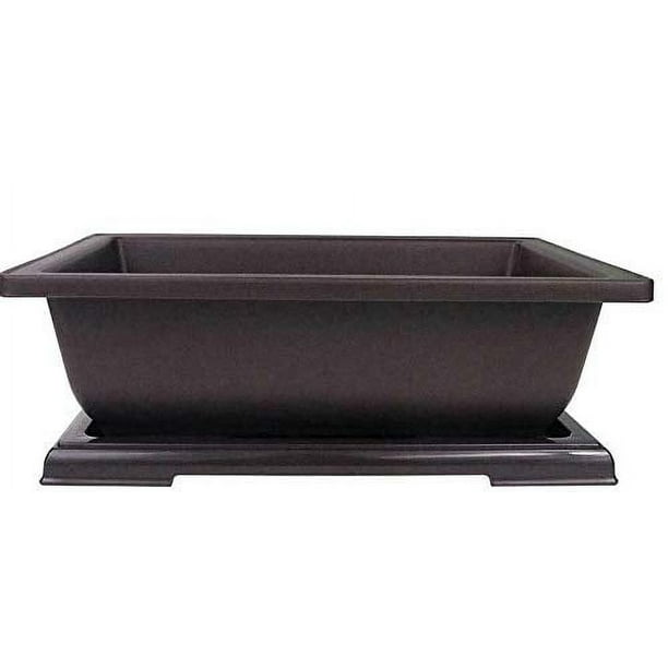 Rectangle Planter 11" Bonsai Pot and Drip Tray - Walmart Business Supplies