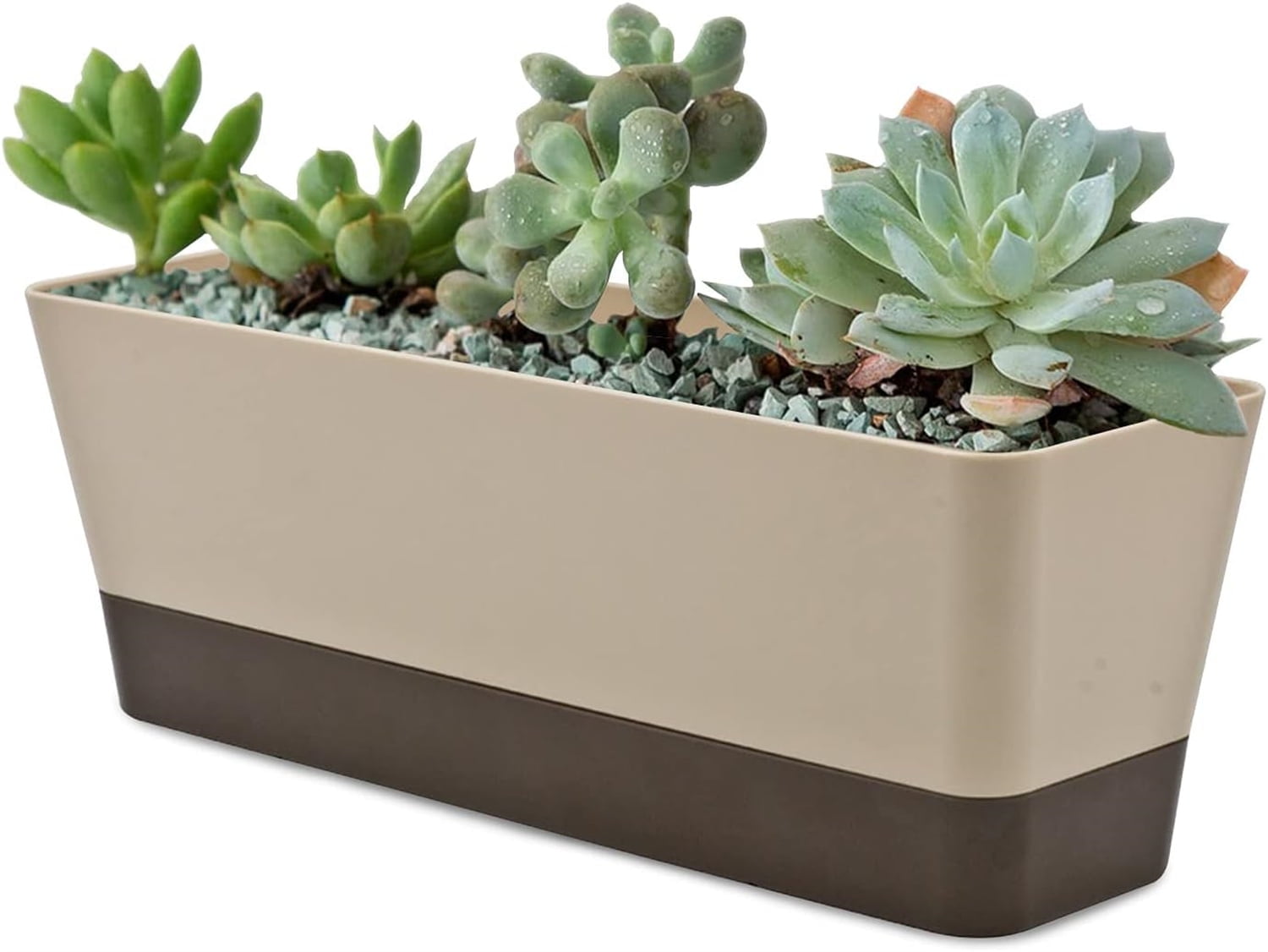 Rectangle Planter,12x3.8x4.7In Modern Plastic Flower Container for ...