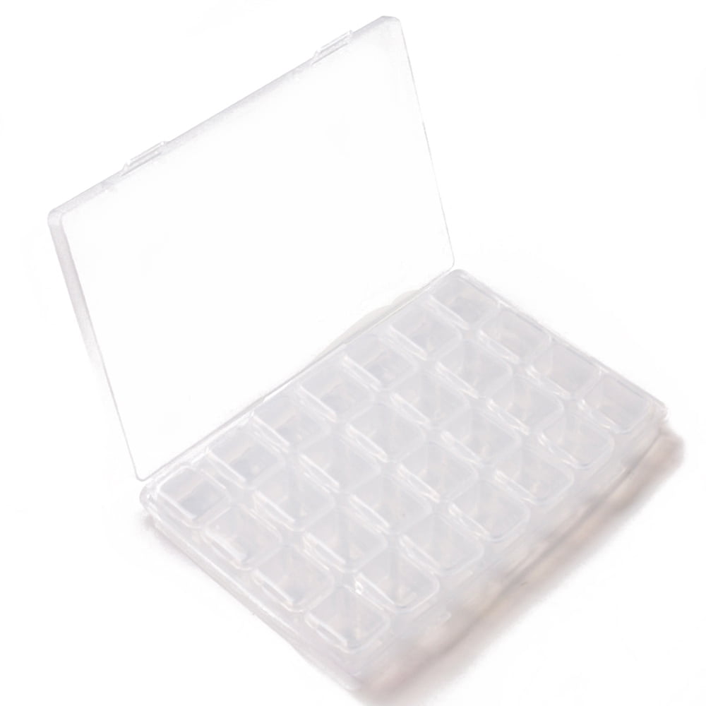 Rectangle Plastic Organizer Storage Boxes with 28Pcs Mini Square Small ...