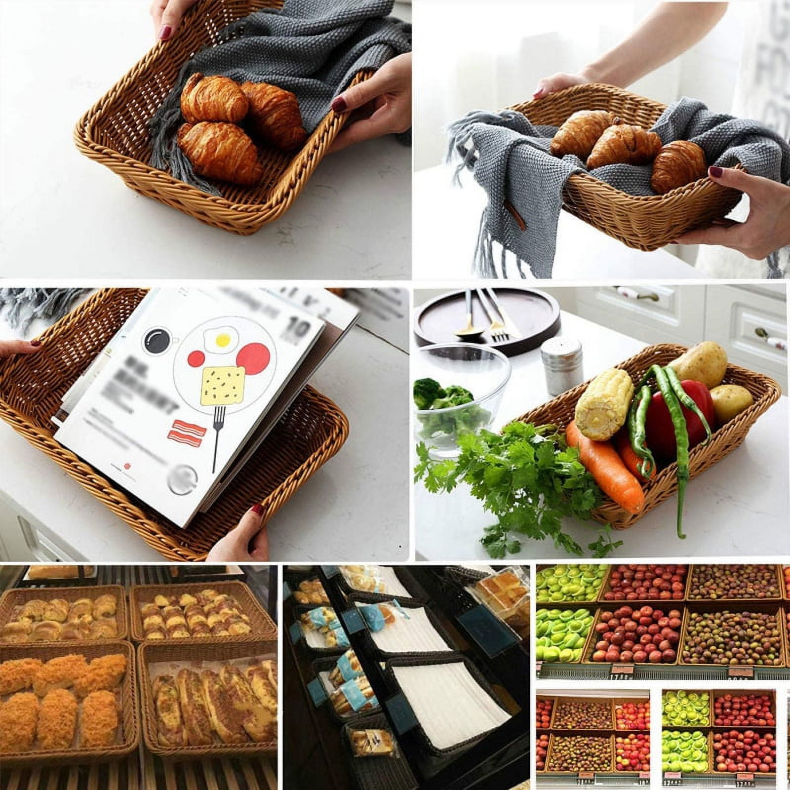 Rectangle Poly-Wicker Serving Baskets for Organizing,Food,Parties,Toys ...