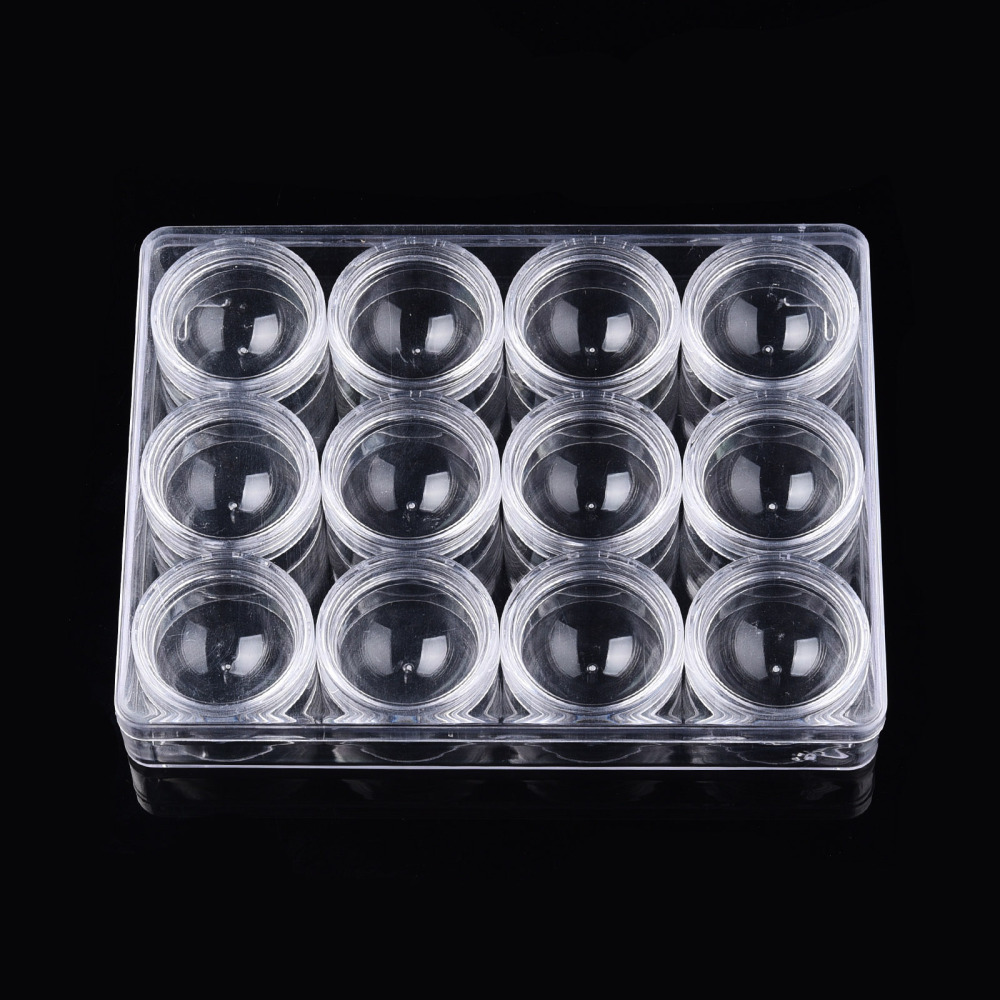 Rectangle Polystyrene Plastic Bead Storage Containers with 12Pcs Column ...