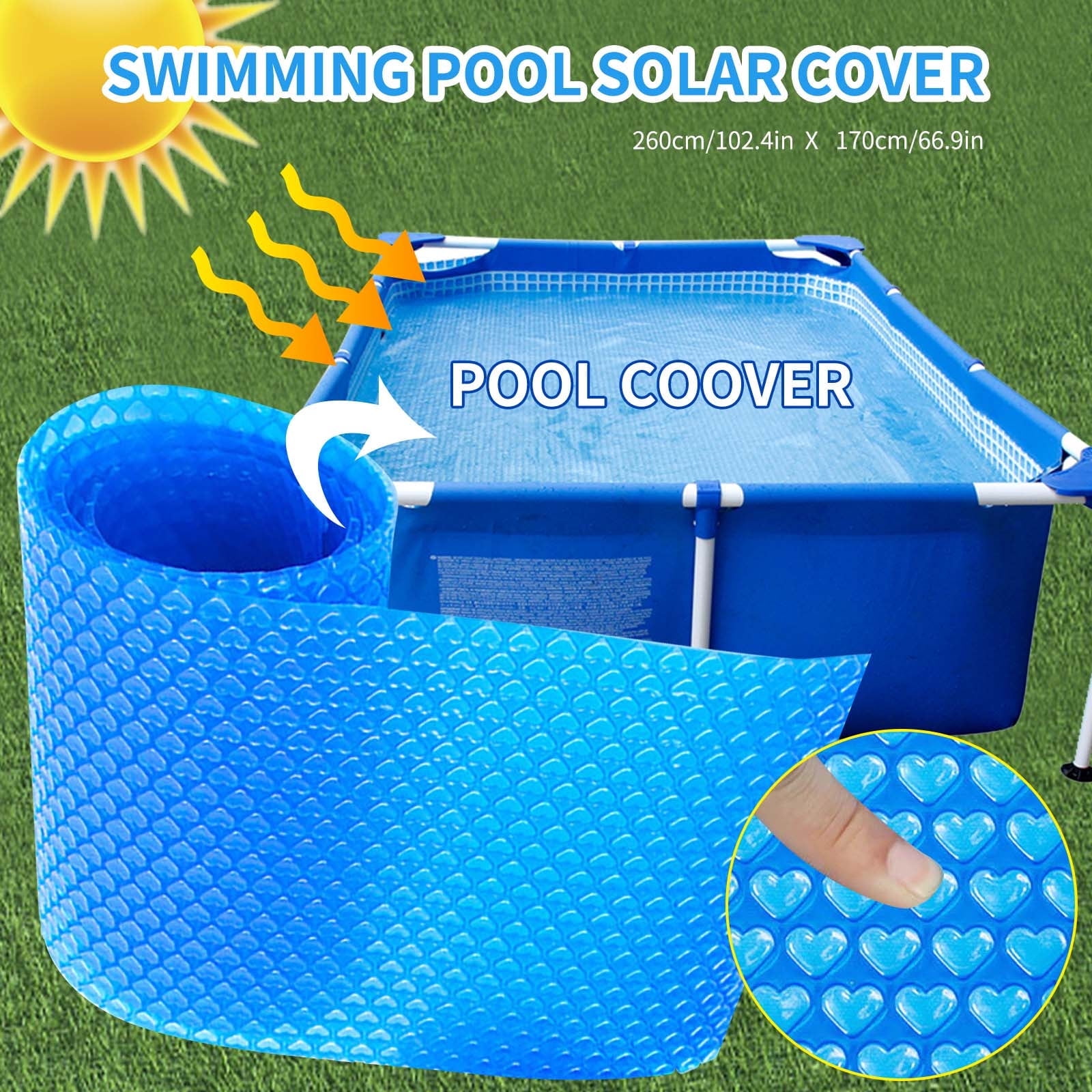 Rectangle Pool Cover Protector Foot Above Ground Blue Protection ...