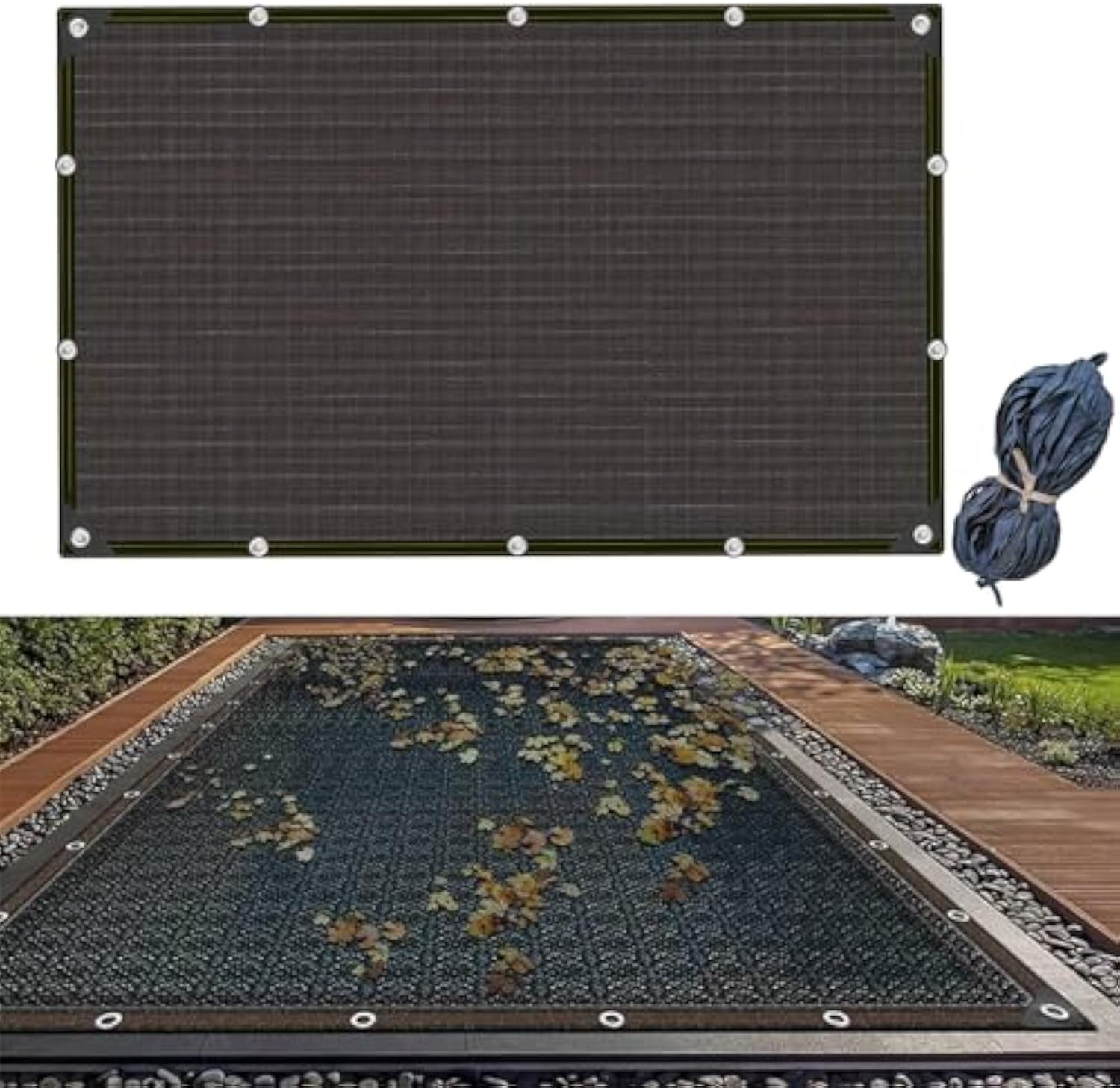 Rectangle Pool Leaf Net Cover for Inground Pools, Mesh Pool Covers for ...