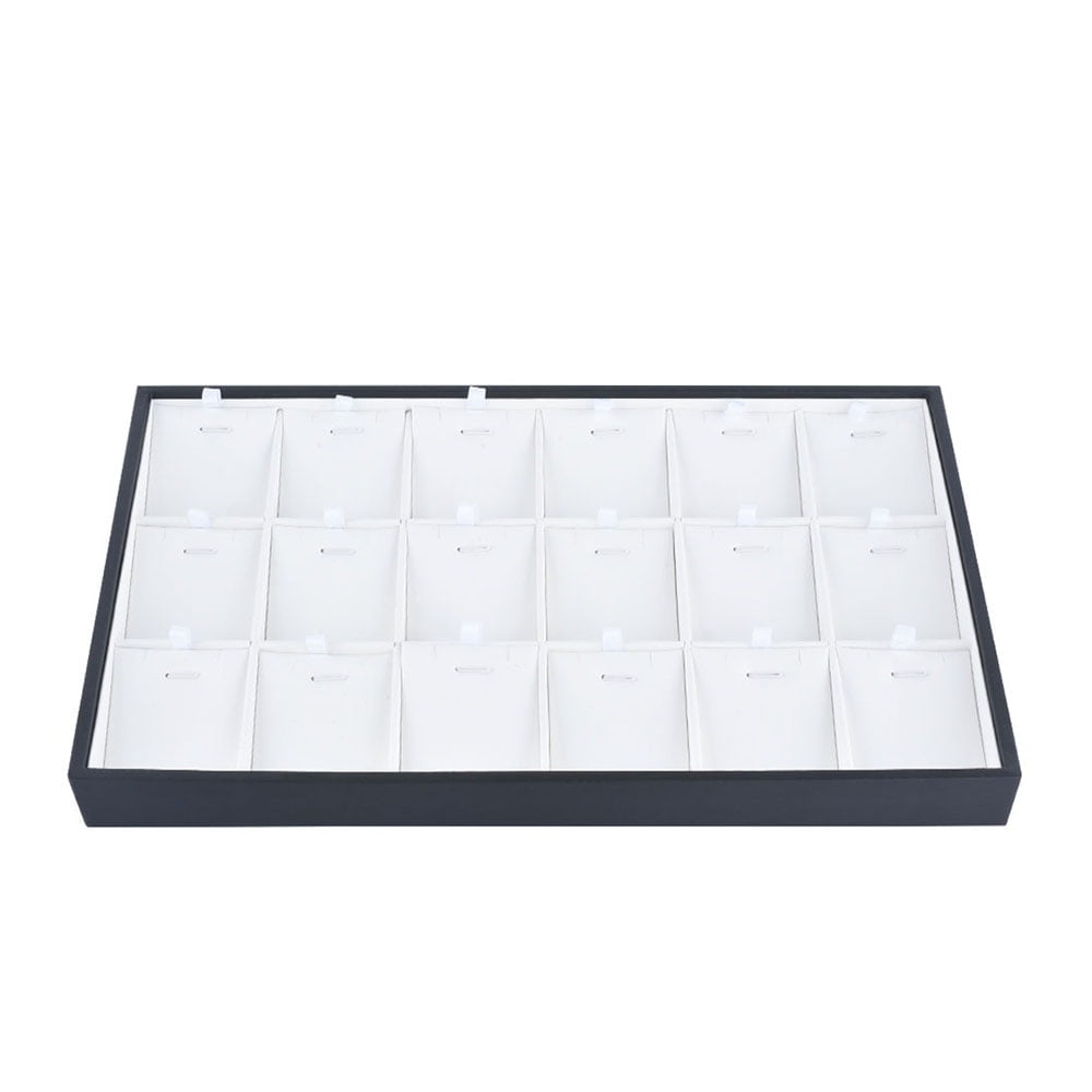 Rectangle PU Leather 18-Grid Pendant Storage Display Tray. Jewelry ...