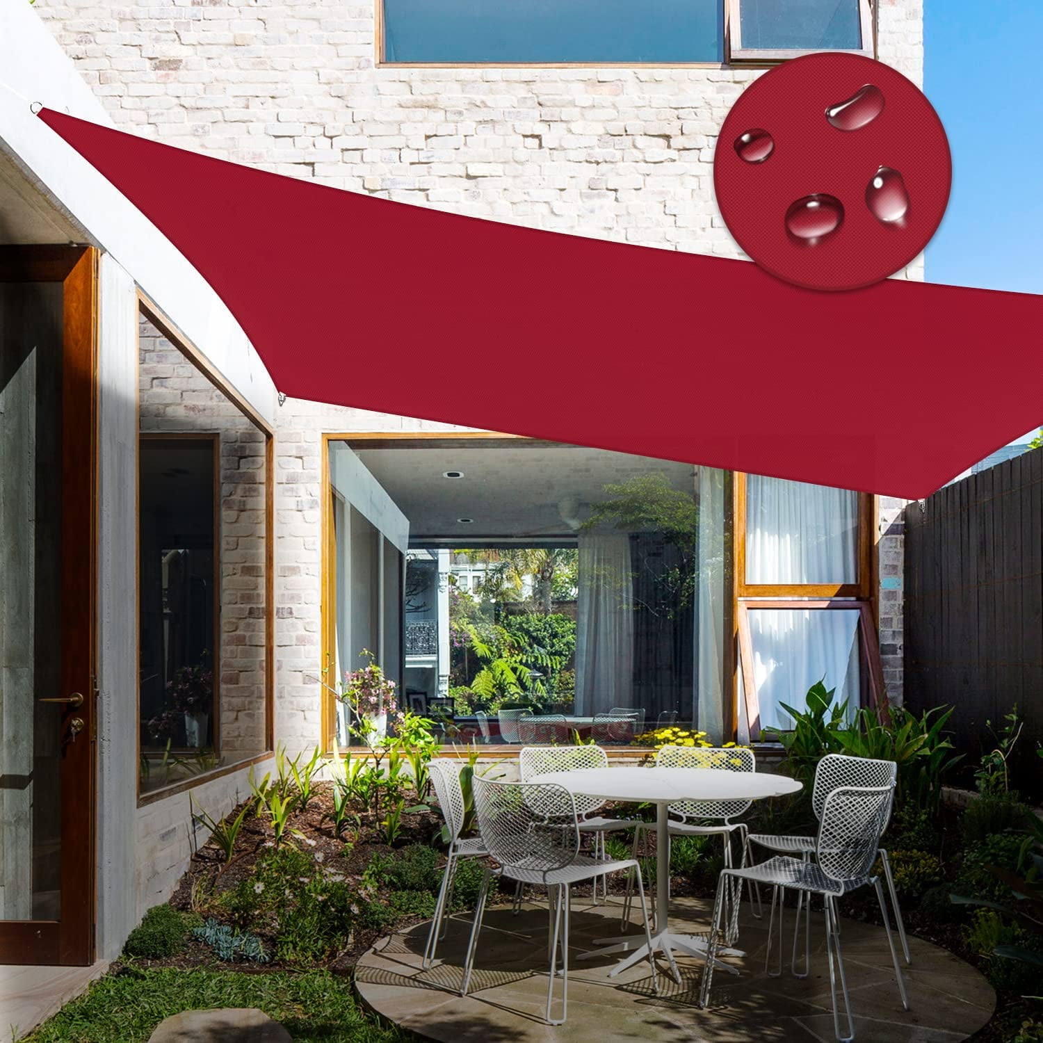 Rectangle Red 6'x24' Waterproof Sun Shade Sail Canopy Cover UV Blockage ...