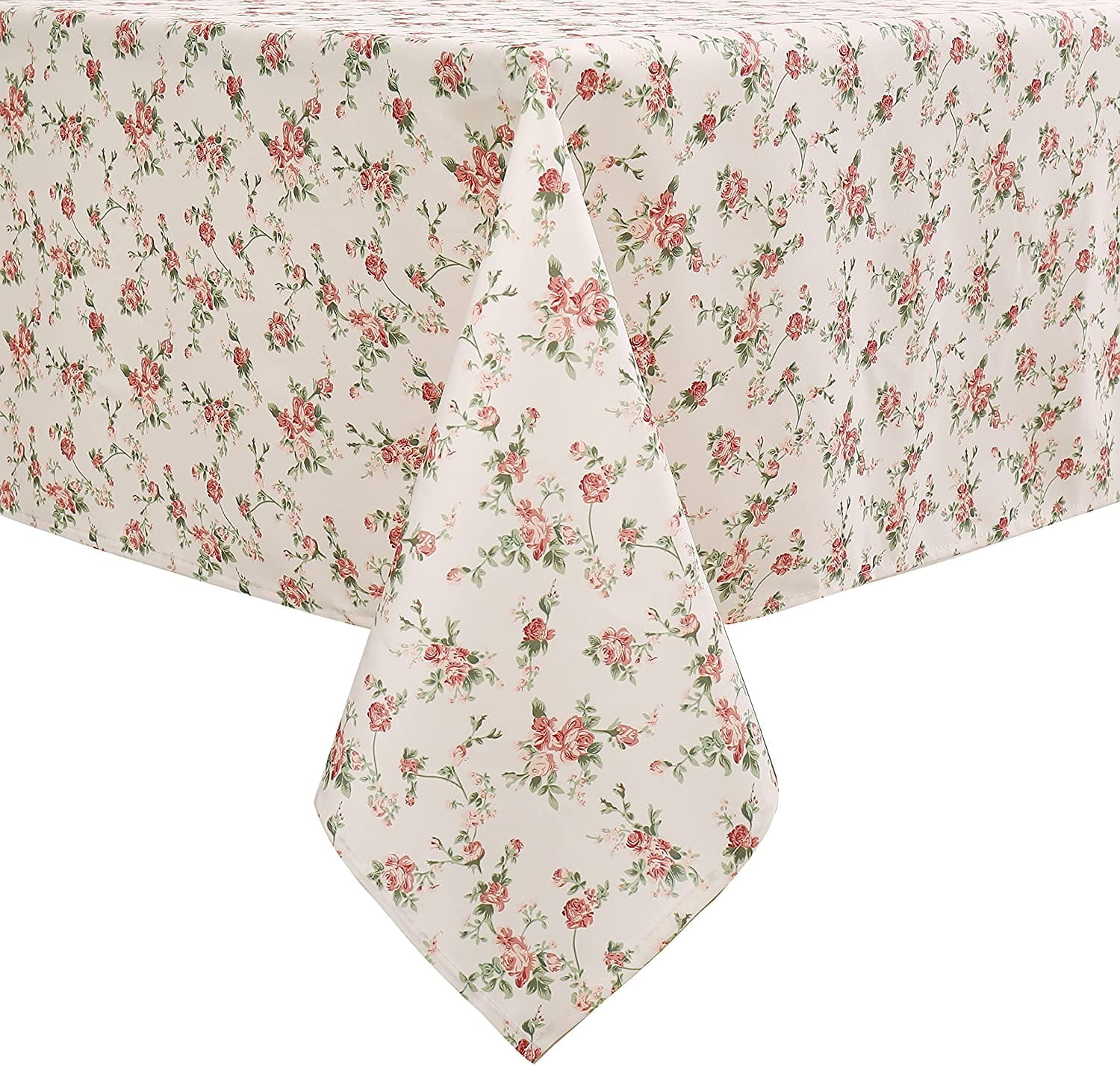 Rectangle Red Rose Floral Print Tablecloth Table Waterproof Cloth for ...