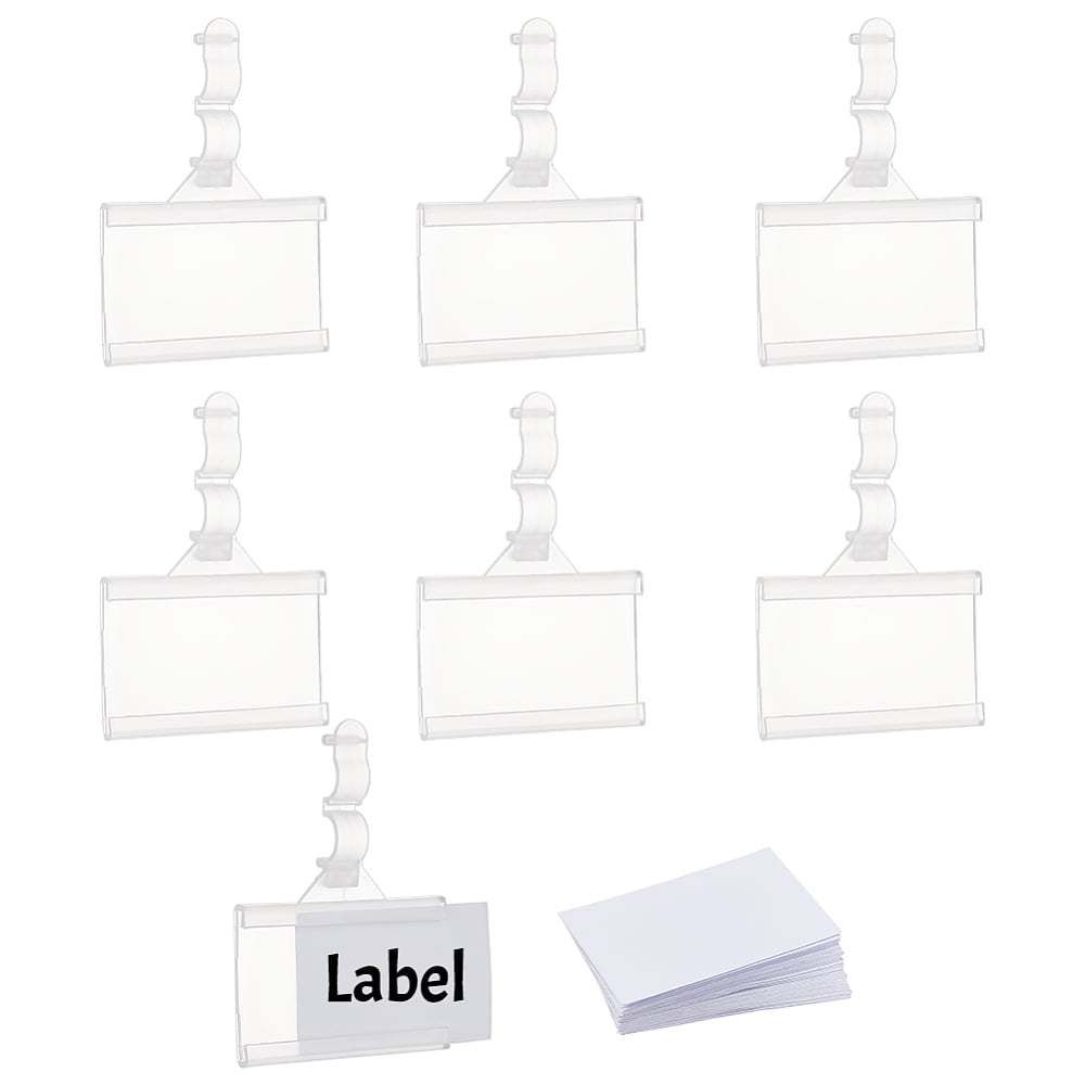 Rectangle Reusable Plastic Shelf Label Holders Store Signs Holders with ...