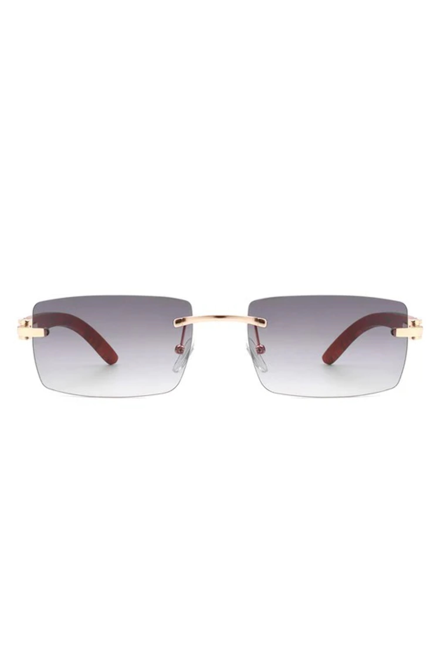 Rectangle Rimless Retro Tinted Sunglasses - Walmart.com