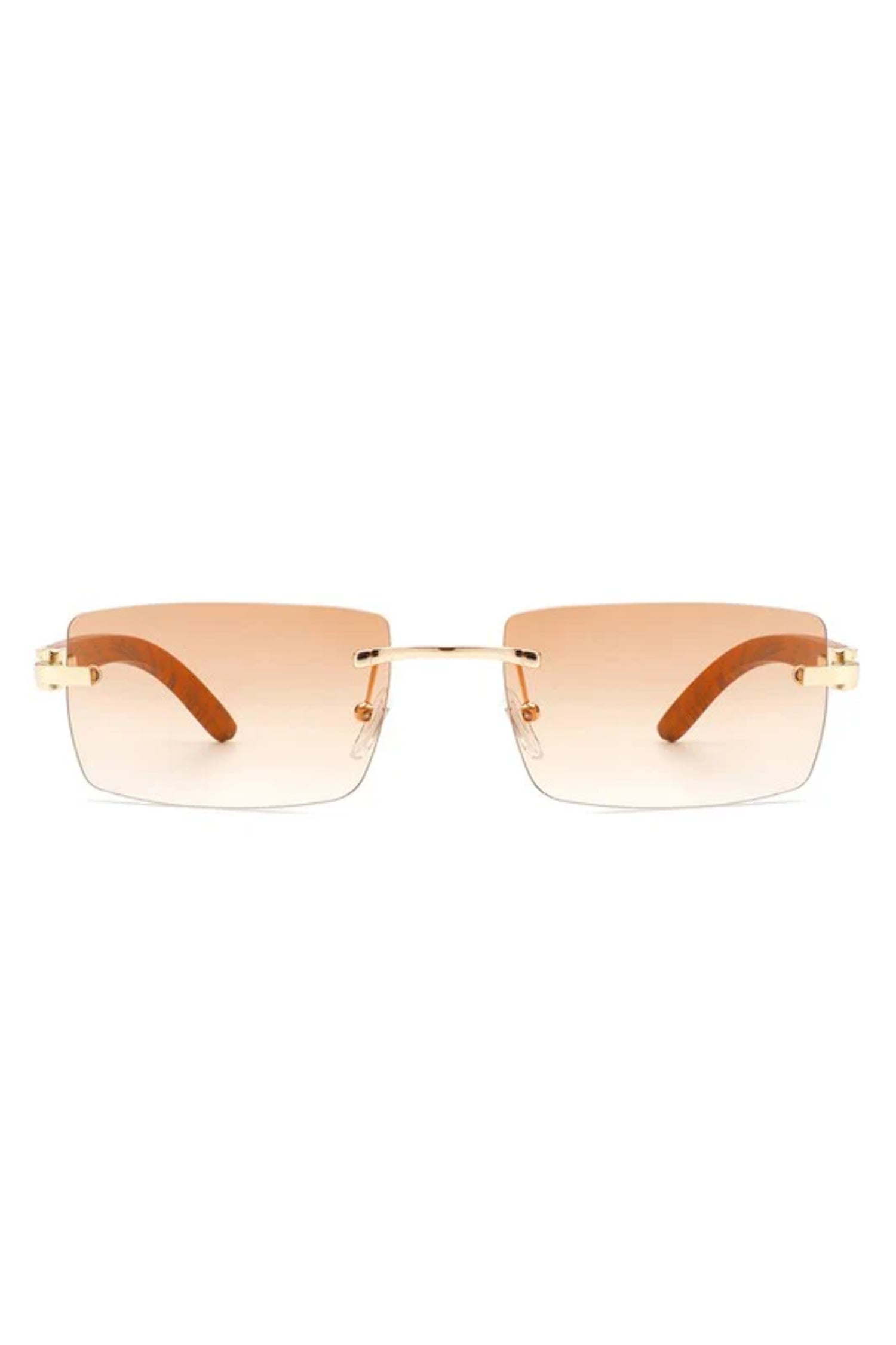 Rectangle Rimless Retro Tinted Sunglasses - Walmart.com