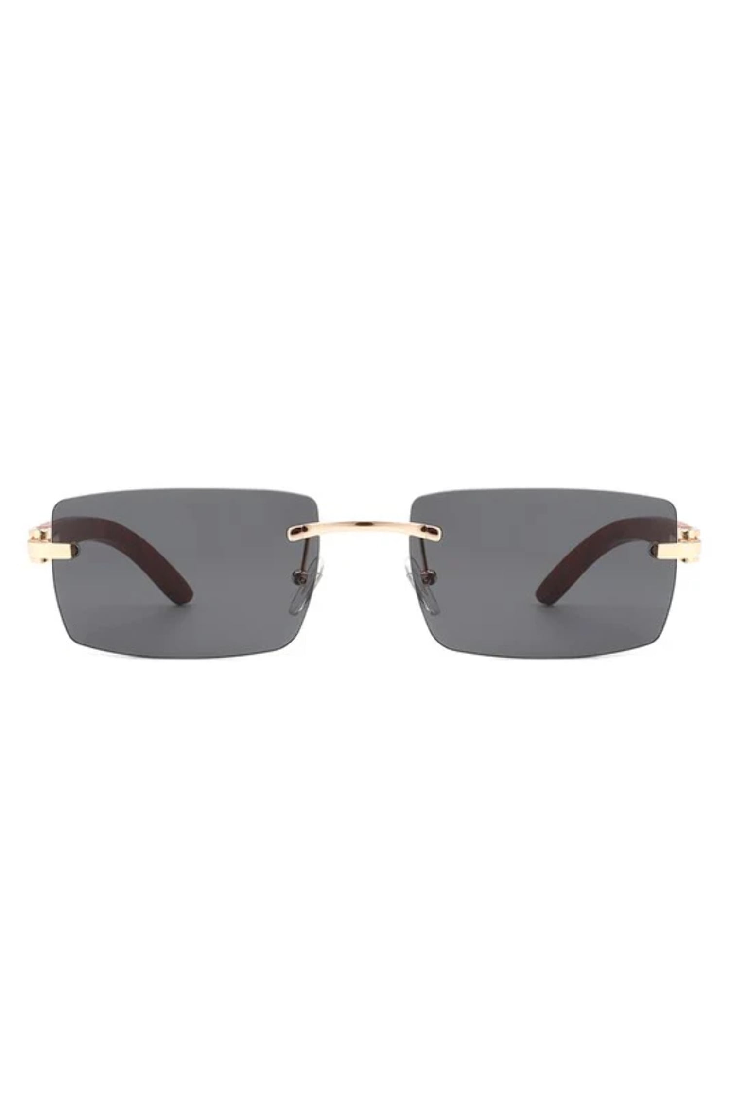 Rectangle Rimless Retro Tinted Sunglasses - Walmart.com