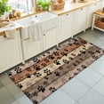 Rectangle Rug 2x6ft Area Rug, Brown Wooden Plank Dog Paw Area Rugs for ...
