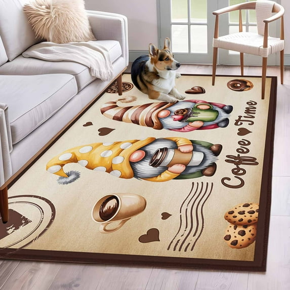 Rectangle Rug 4x6ft Area Rug,Retro Countryside Gnomes Area Rugs for ...