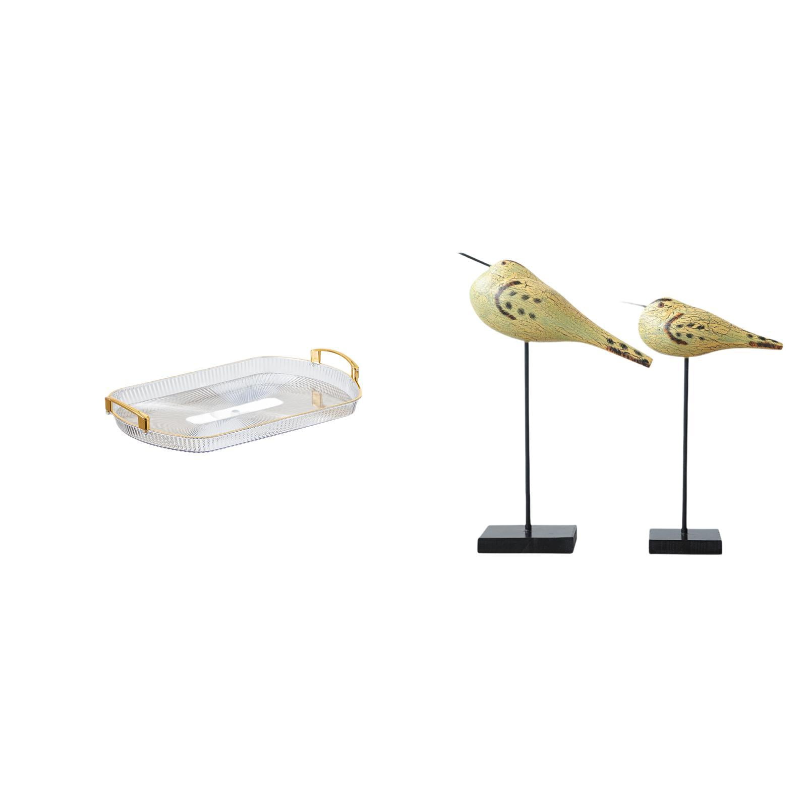 Rectangle Serving Tray Storage Tray Bird Statues Lightweight PP Wood ...
