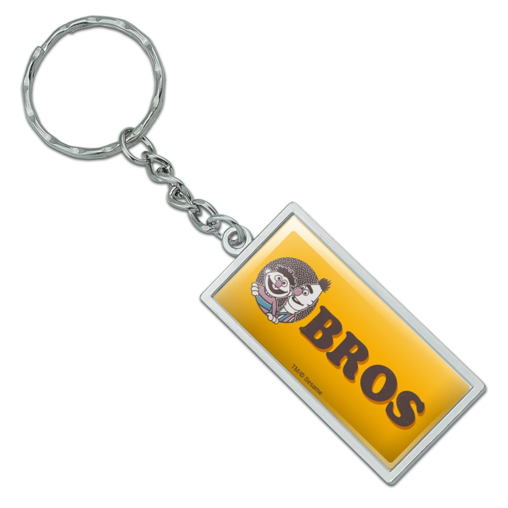 Rectangle Sesame Street Bert and Ernie Bros Keychain in Chrome Plated ...