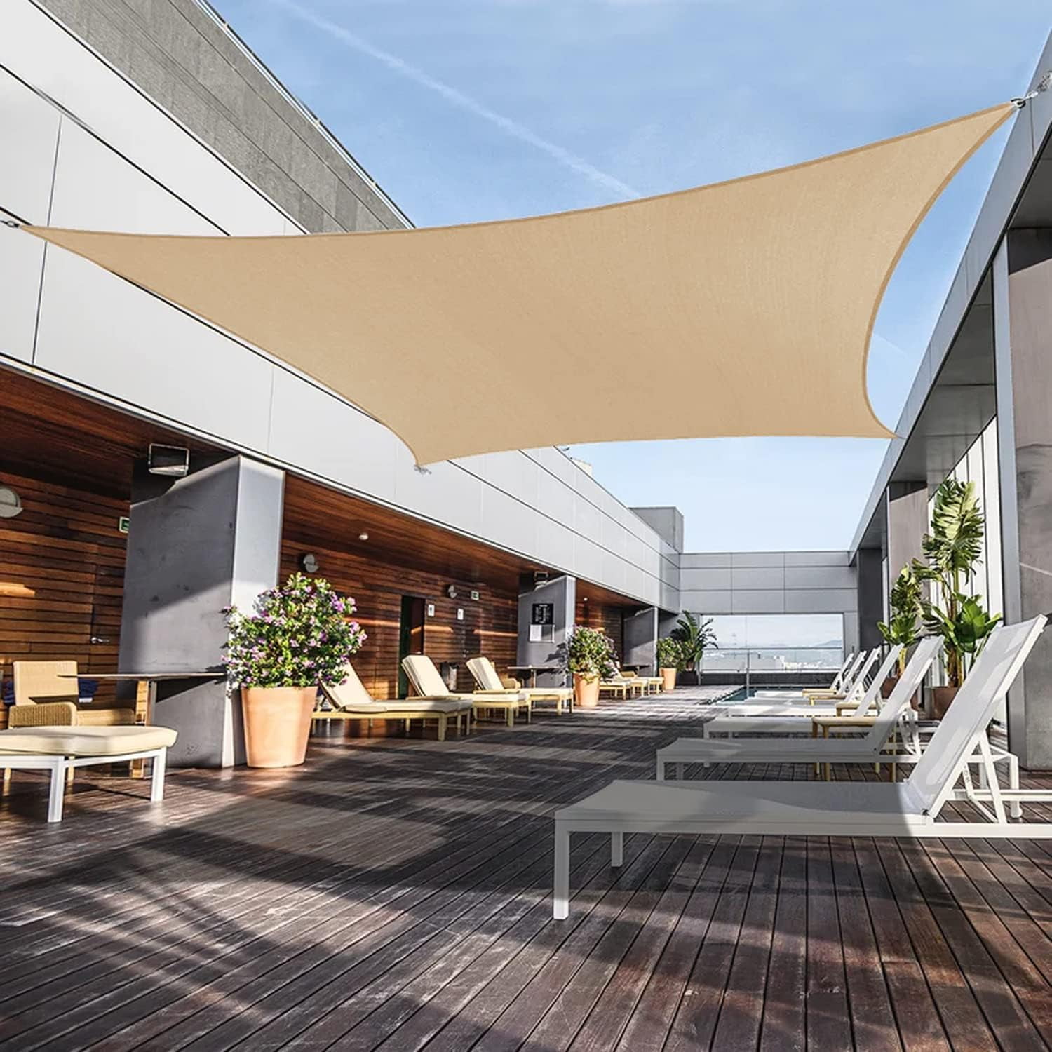 Rectangle Shade Sail 12' X 14' Canopy for Blocking Sunlight on Outdoor ...