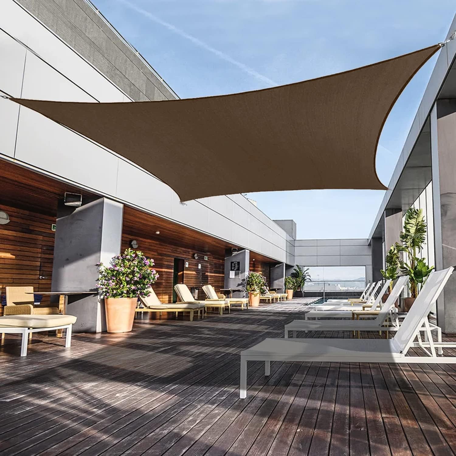 Rectangle Shade Sail 13' X 20' Canopy for Blocking Sunlight on Outdoor ...