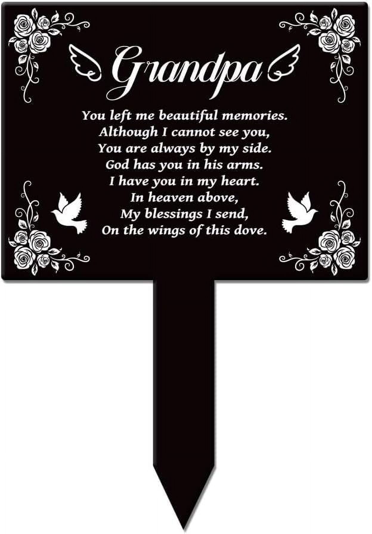 Rectangle Shaped Flowers Memorial Garden Stake for Grandpa Remembrance ...
