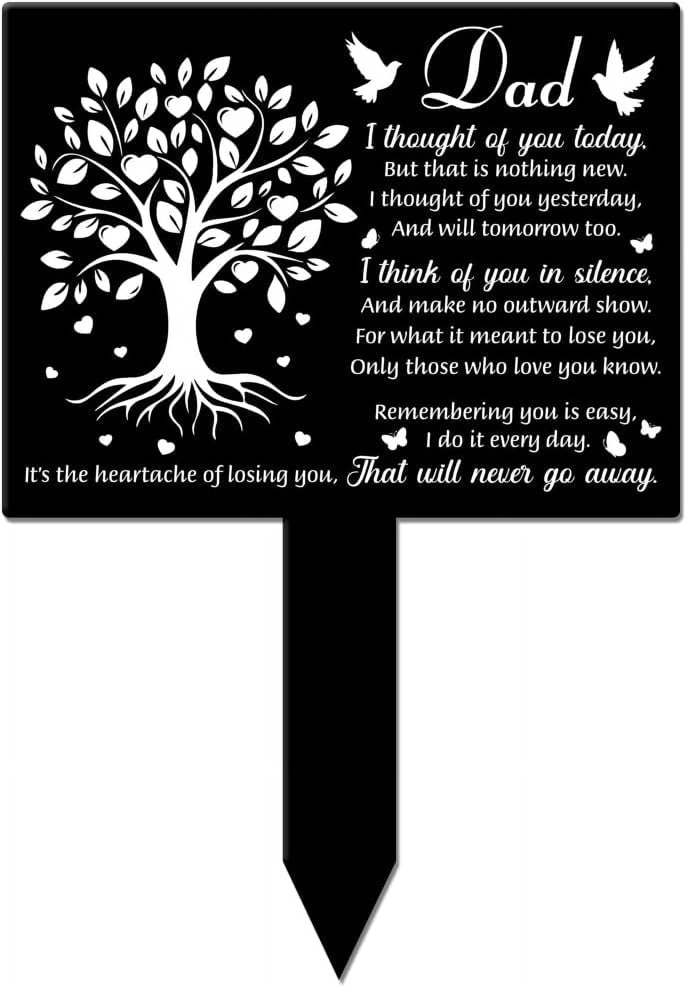 Rectangle Shaped Tree Dove Garden Stake Memorial Remembrance Plaque ...