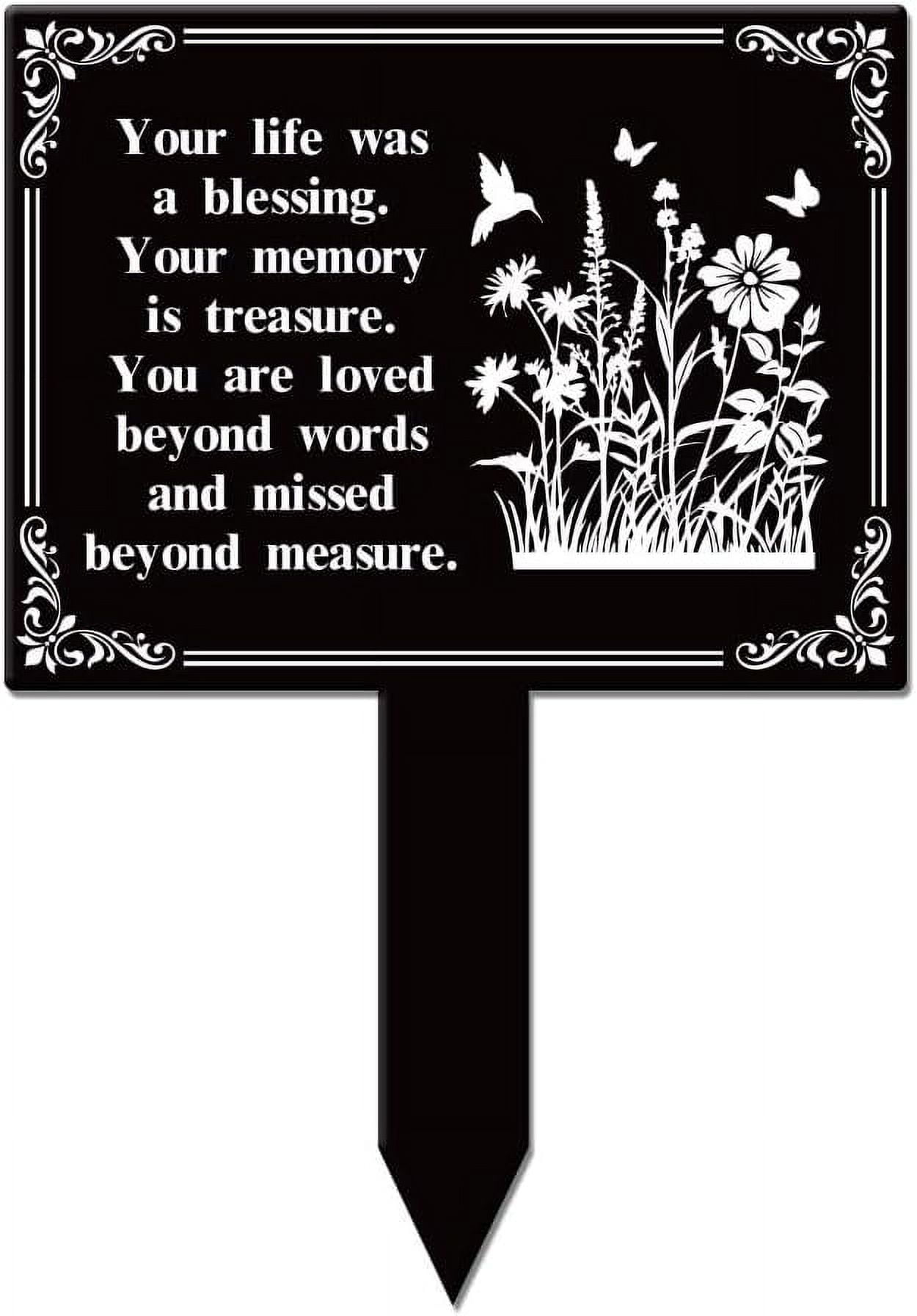 Rectangle Shaped Wildflowers Garden Stake Memorial Remembrance Plaque ...