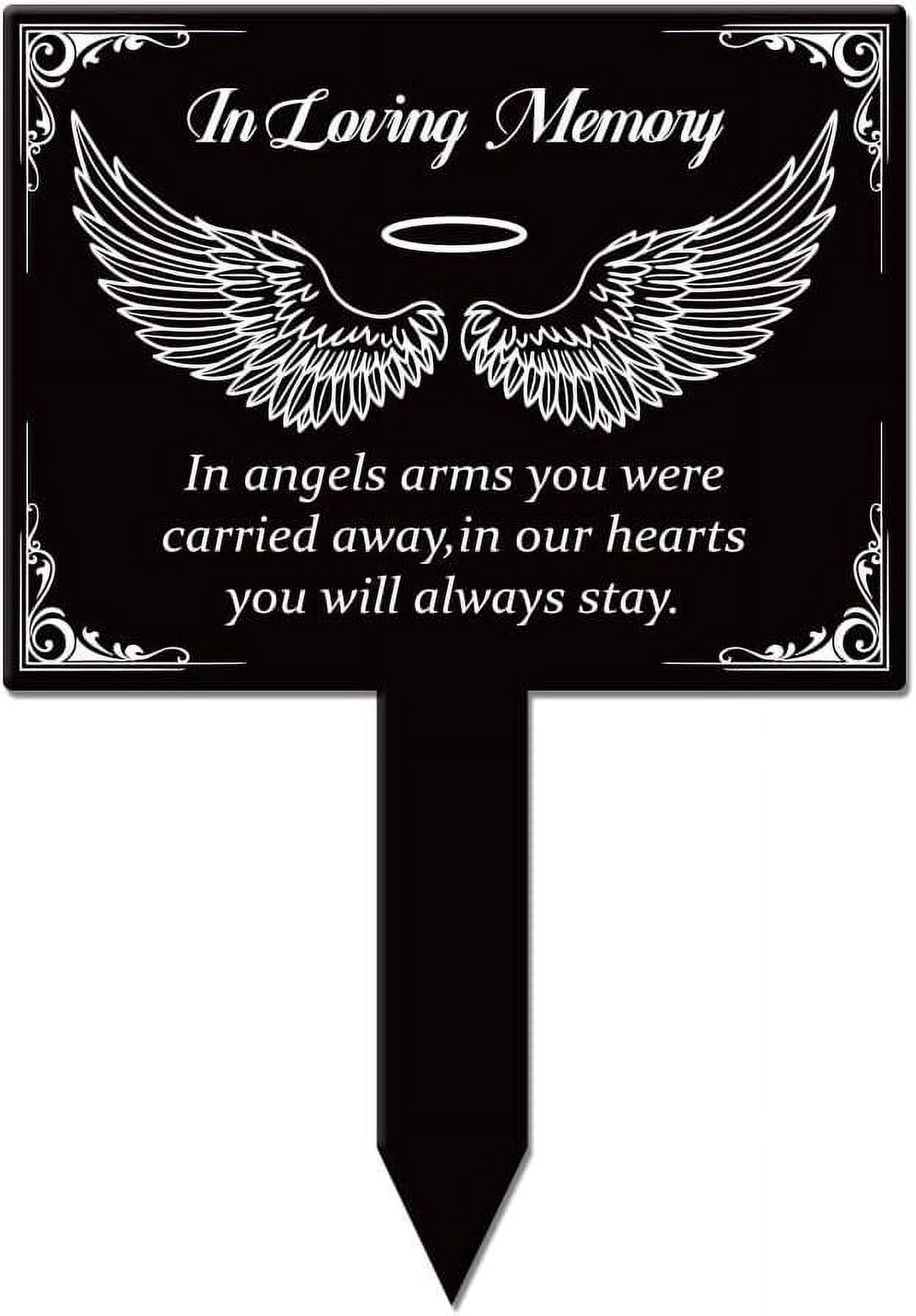 Rectangle Shaped Wings Garden Stake Memorial Remembrance Plaque Stake ...