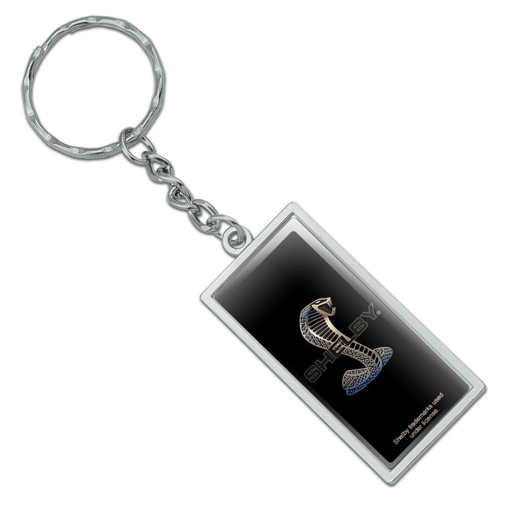 Rectangle Shelby Cobra Logo Keychain in Chrome Plated Metal - Walmart.com