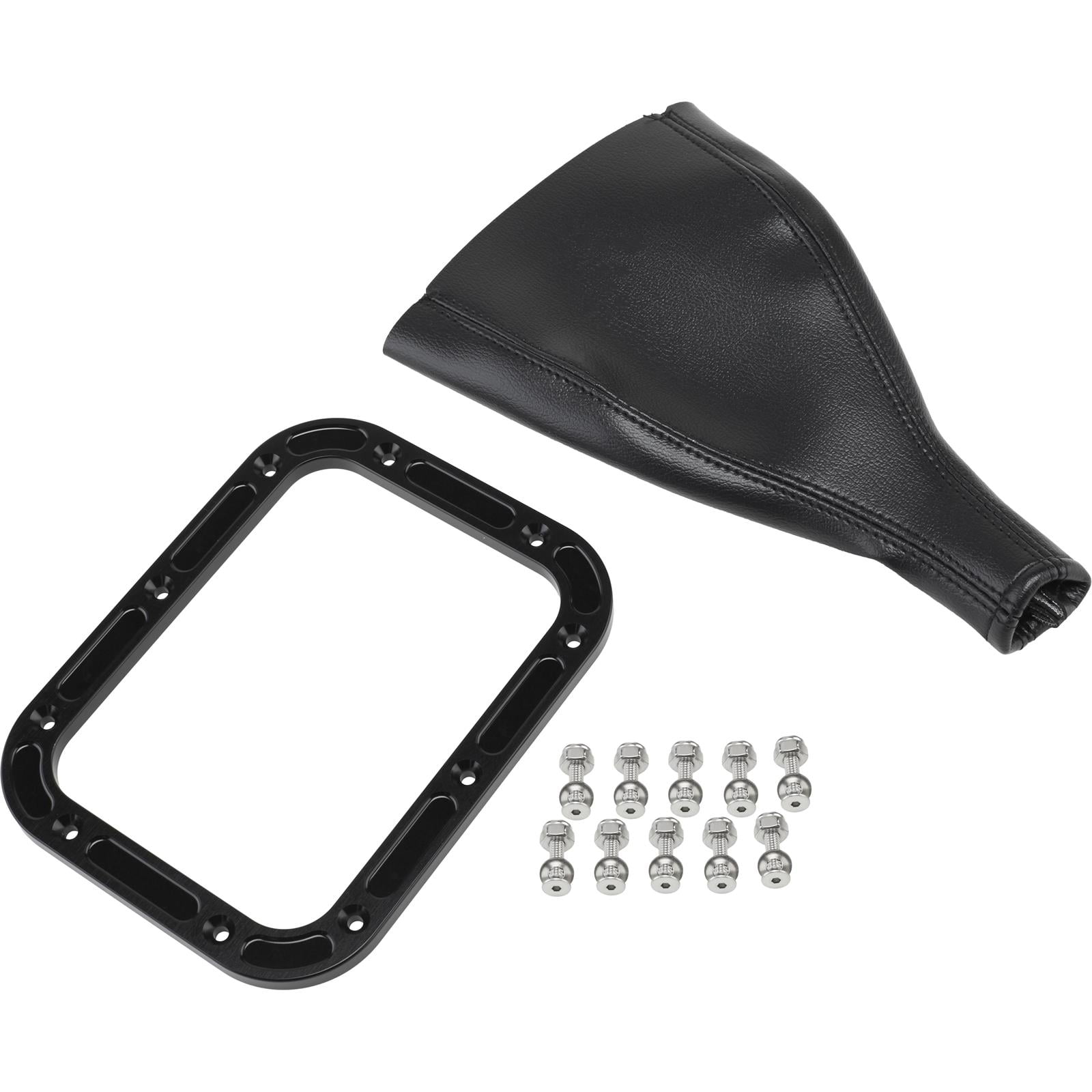 Rectangle Shifter Boot with Billet Aluminum Ring for Hot Rods: Black ...