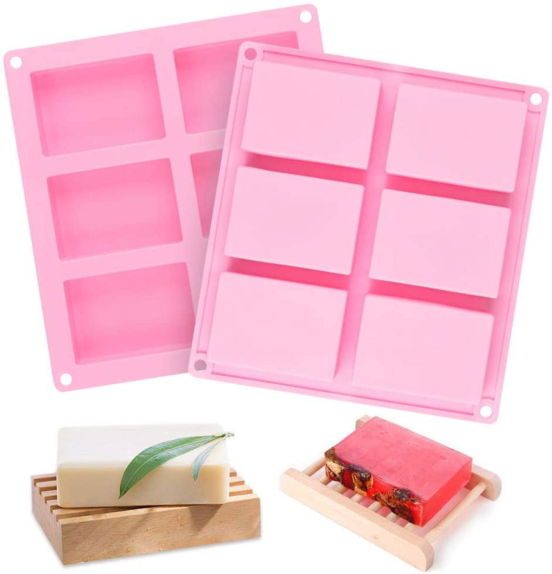 Rectangle Silicone Molds, 6-Cavity 4oz Bar Rectangle Molds for Soap ...