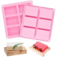 Rectangle Silicone Molds, 6-Cavity 4oz Bar Rectangle Molds for Soap ...