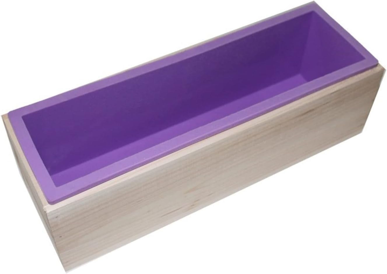 Rectangle Silicone Soap DIY Mould + Wooden Box + Stainless Steel Wavy ...