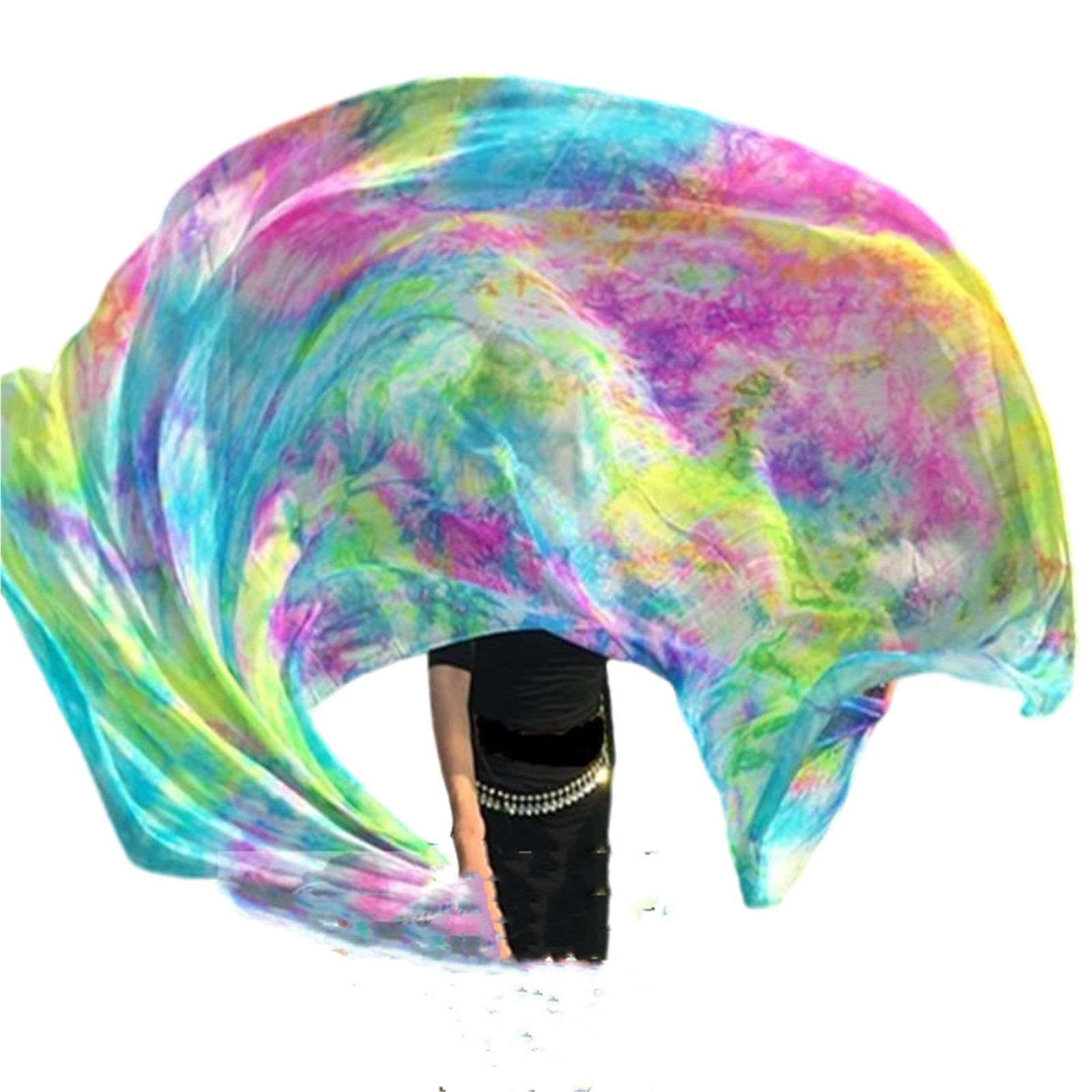 Rectangle Silk Veil Bellydance Hand Throw Scarf Shawl Women Stage ...