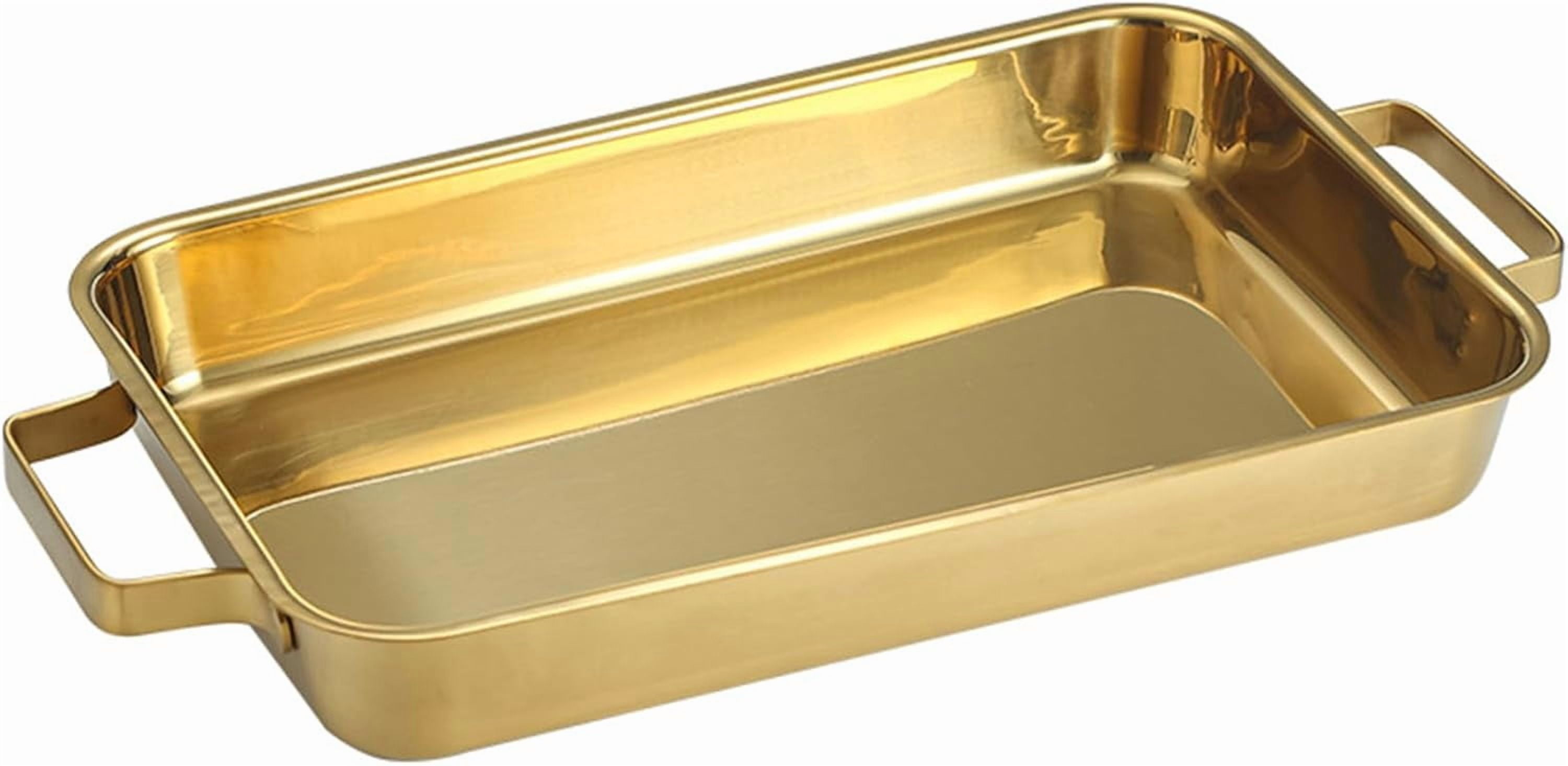 Rectangle Spanish Paella Pan, 304 Stainless Steel Skillet Pan with Dual ...