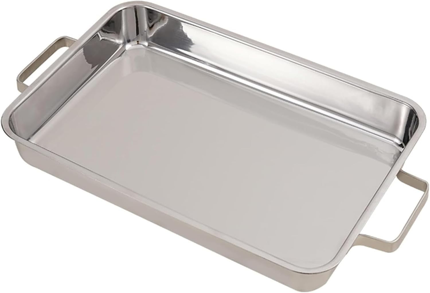 Rectangle Spanish Paella Pan, 304 Stainless Steel Skillet Pan with Dual ...