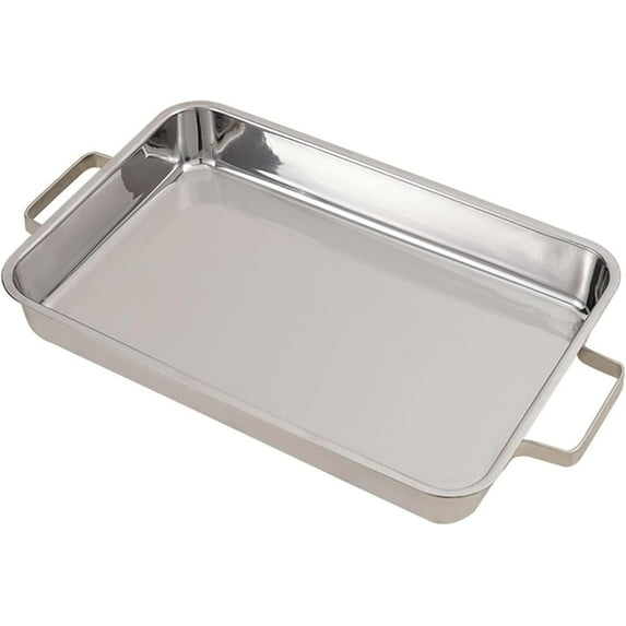 Rectangle Spanish Paella Pan, 304 Stainless Steel Skillet Pan with Dual ...