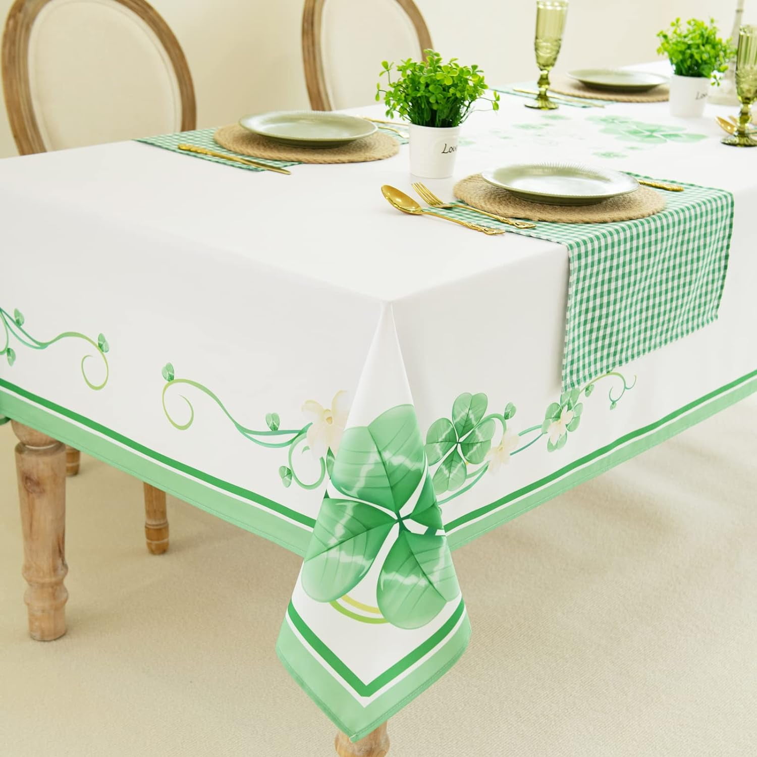 Rectangle St. Patrick''s Day Tablecloth,Reusable Waterproof Washable ...