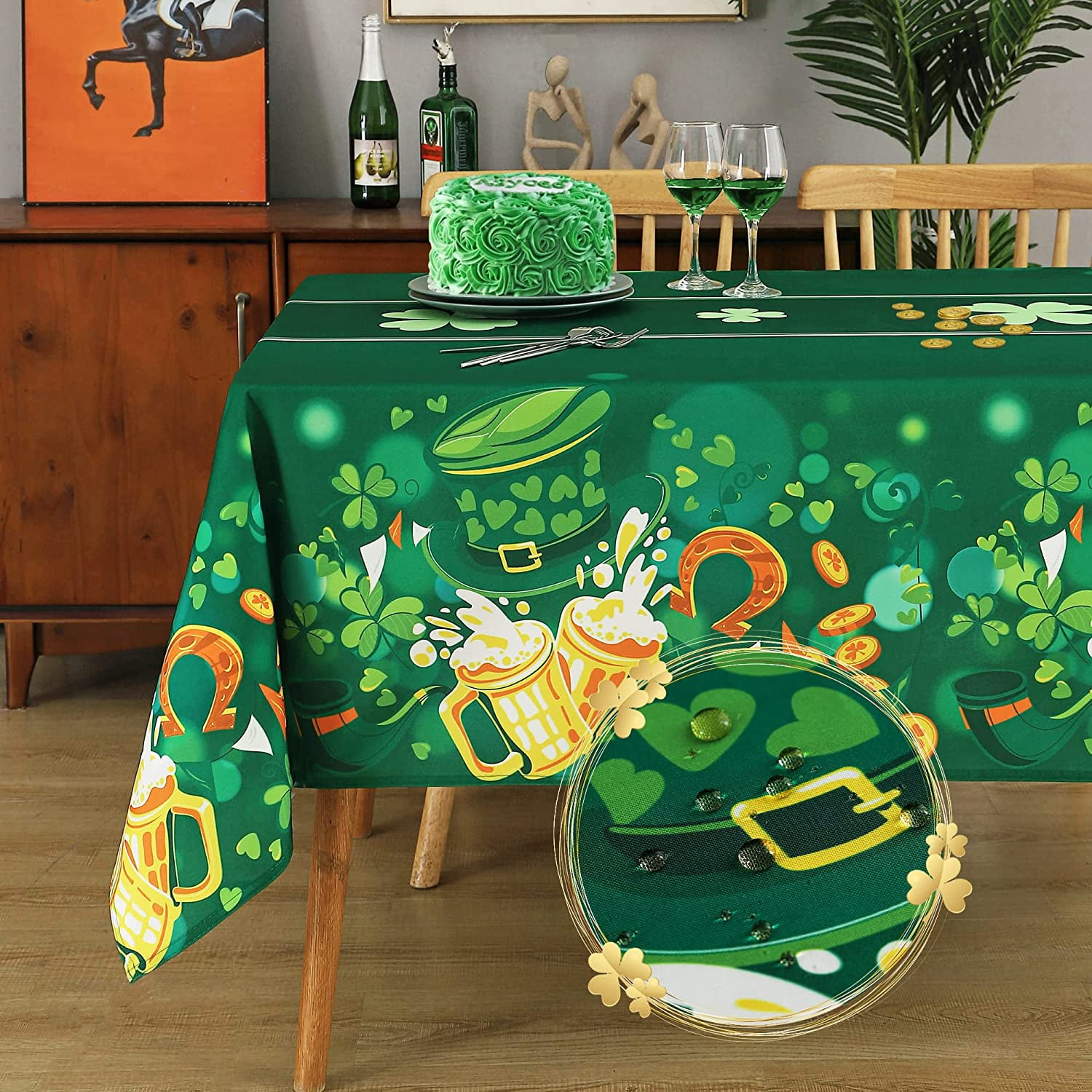 Rectangle St. Patrick''s Day Tablecloth - Waterproof and Washable ...
