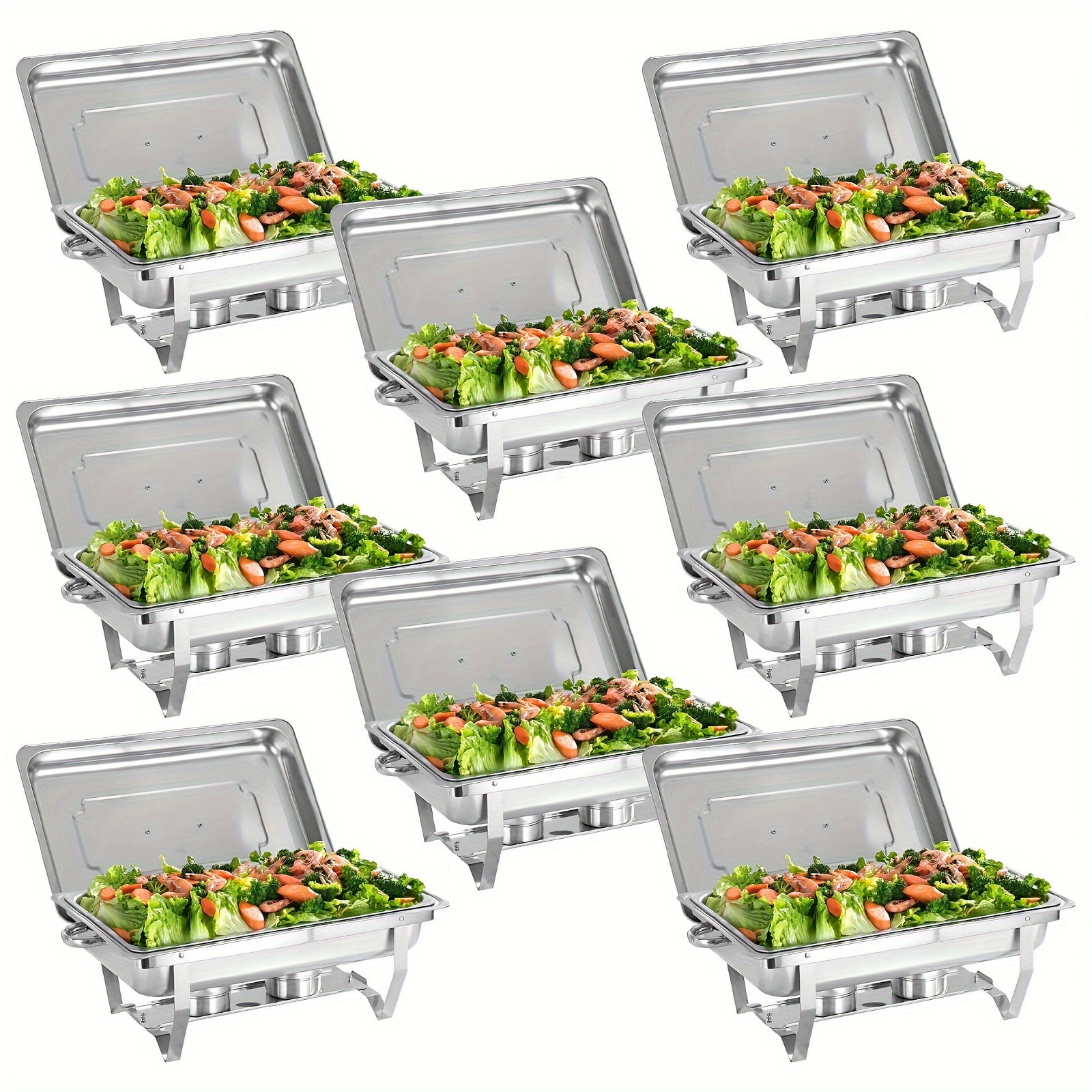 Rectangle Stainless Steel Chafing Dish Set with Lids and Fuel Holders ...
