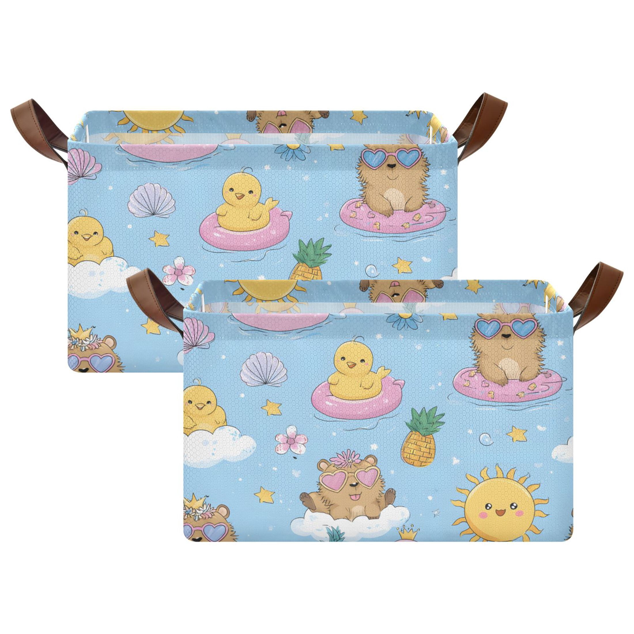 Rectangle Storage Basket with Handles Summer Duckling Collapsible ...