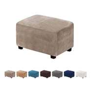 PiccoCasa Stretch Ottoman Slipcover Jacquard Rectangle Footstool Cover ...