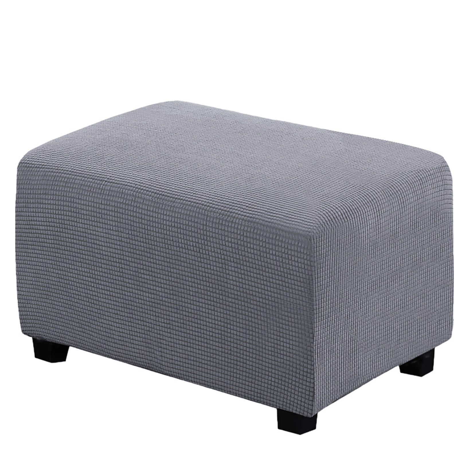 Rectangle Stretch Ottoman Cover, Jacquard Spandex Ottoman Slipcovers ...