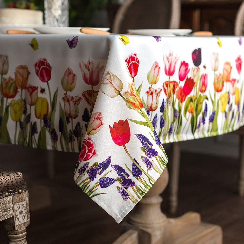 Rectangle Summer Tablecloth Farmhouse Tablecloths Printed Flower with ...