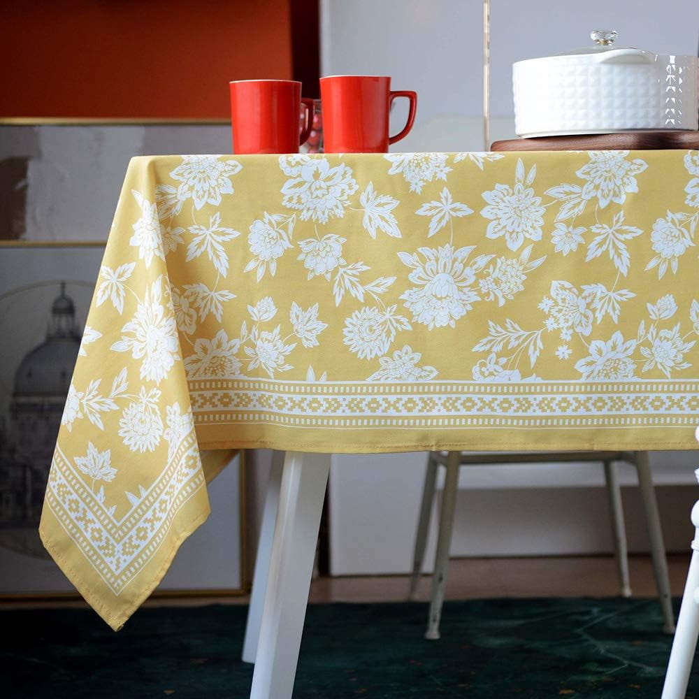Rectangle Summer Tablecloth Printed Flower Grass and Vintage Floral ...