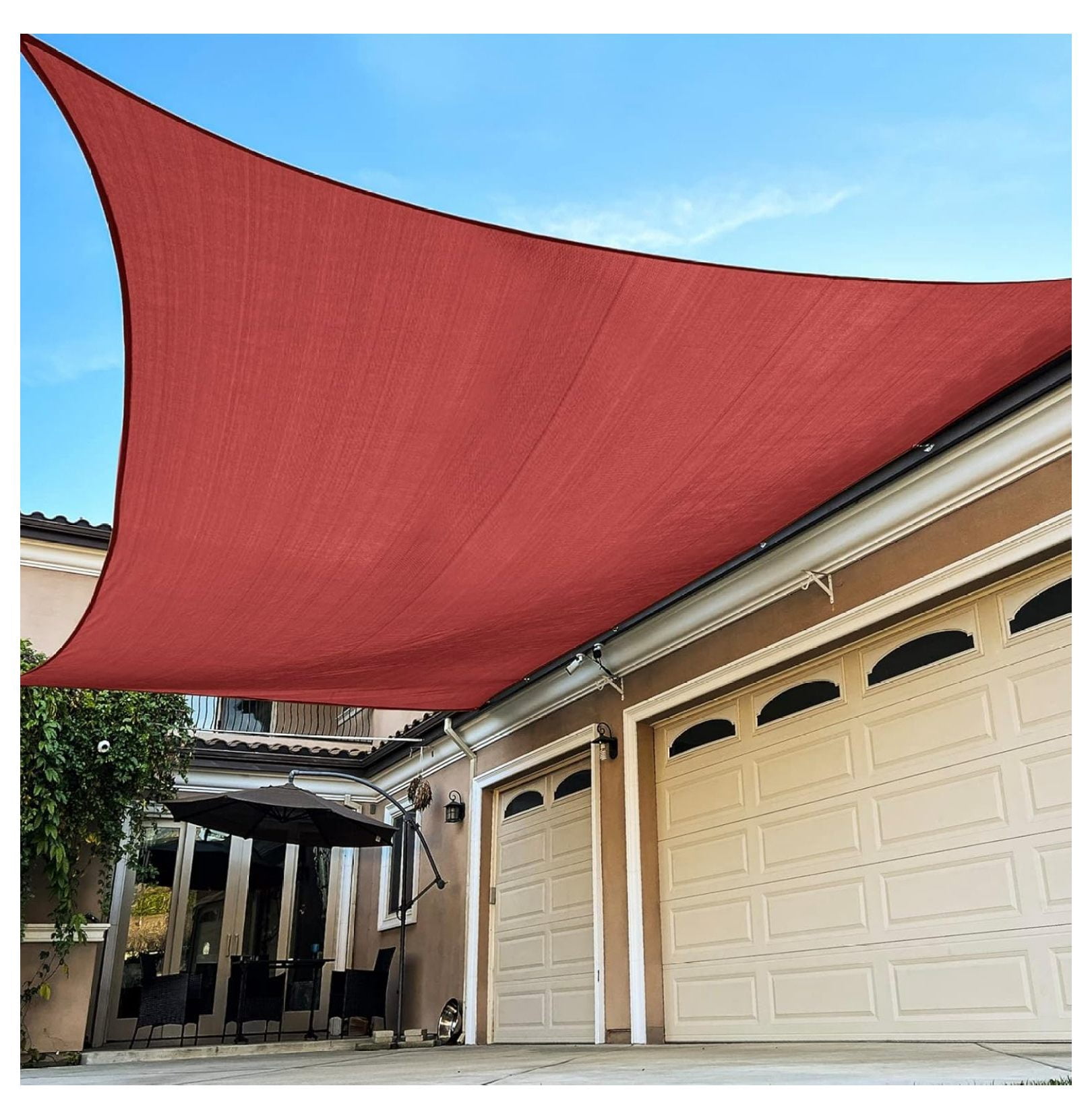 Rectangle Sun Shade Sail Canopy, 6' x 10' Patio Shade Cloth Outdoor ...