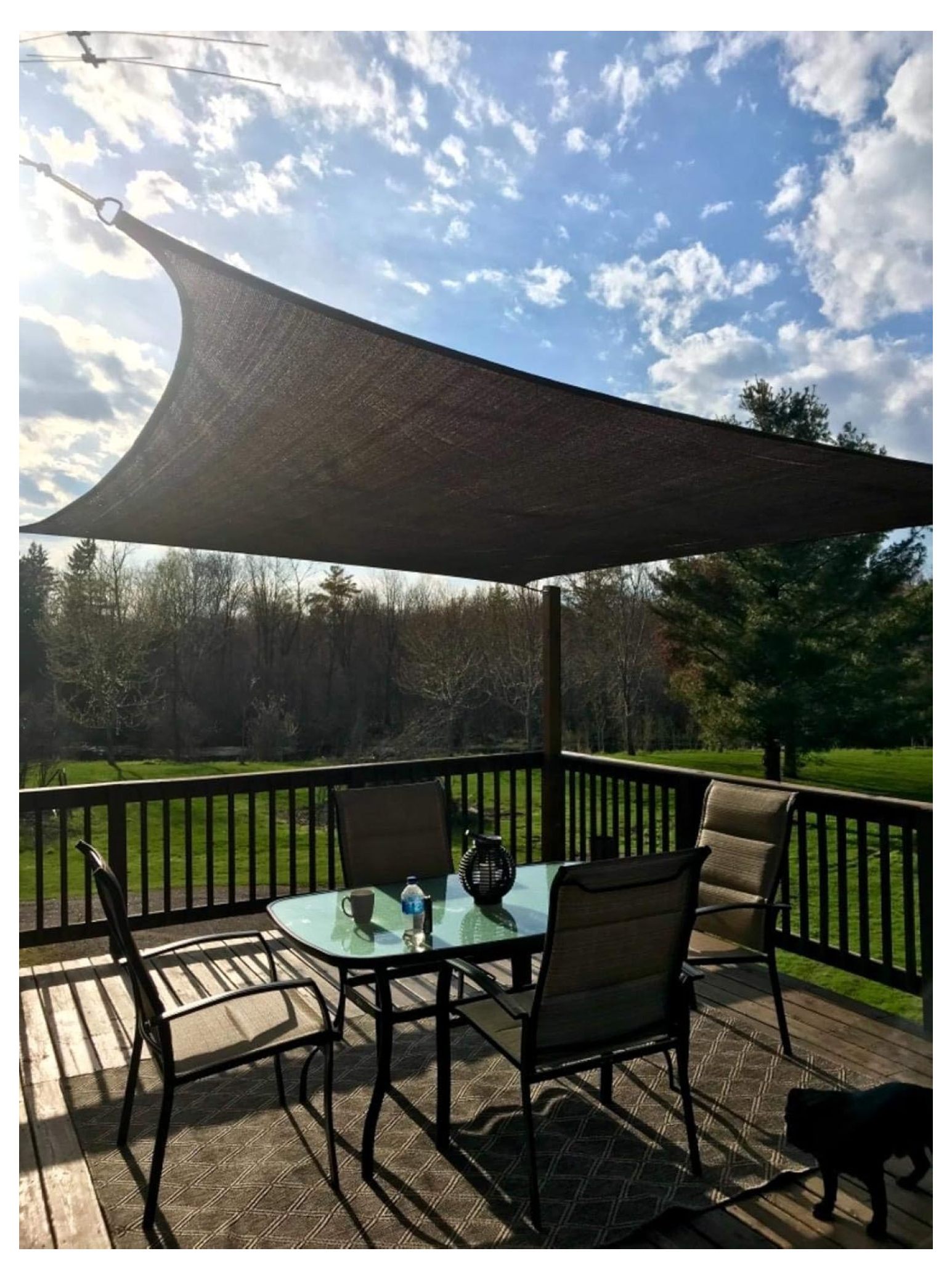 Rectangle Sun Shade Sail Canopy, 8' x 10' Patio Shade Cloth Outdoor ...