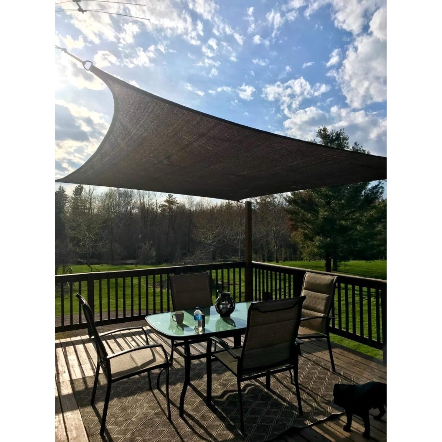 Rectangle Sun Shade Sail Canopy, 8' x 14' Patio Shade Cloth Outdoor ...
