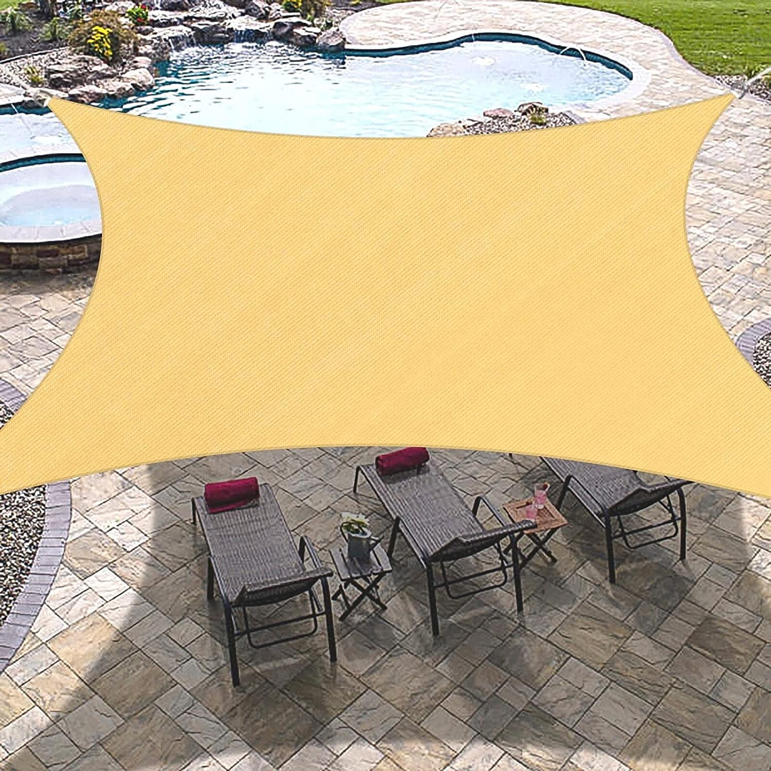Rectangle Sun Shade Sails for Patios 8 x 12 ft Sun UV Blocking Outdoor ...